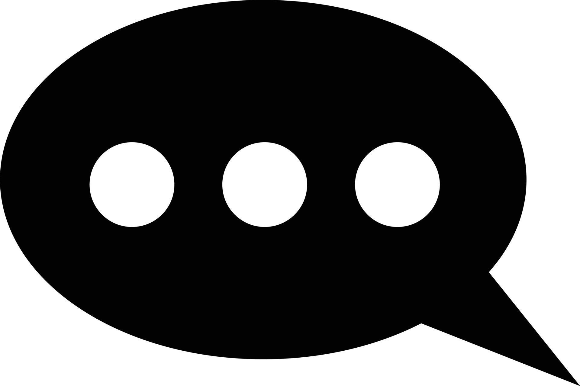 Black message speech bubble. Three dots. vector. 20589497 Vector Art at Vecteezy