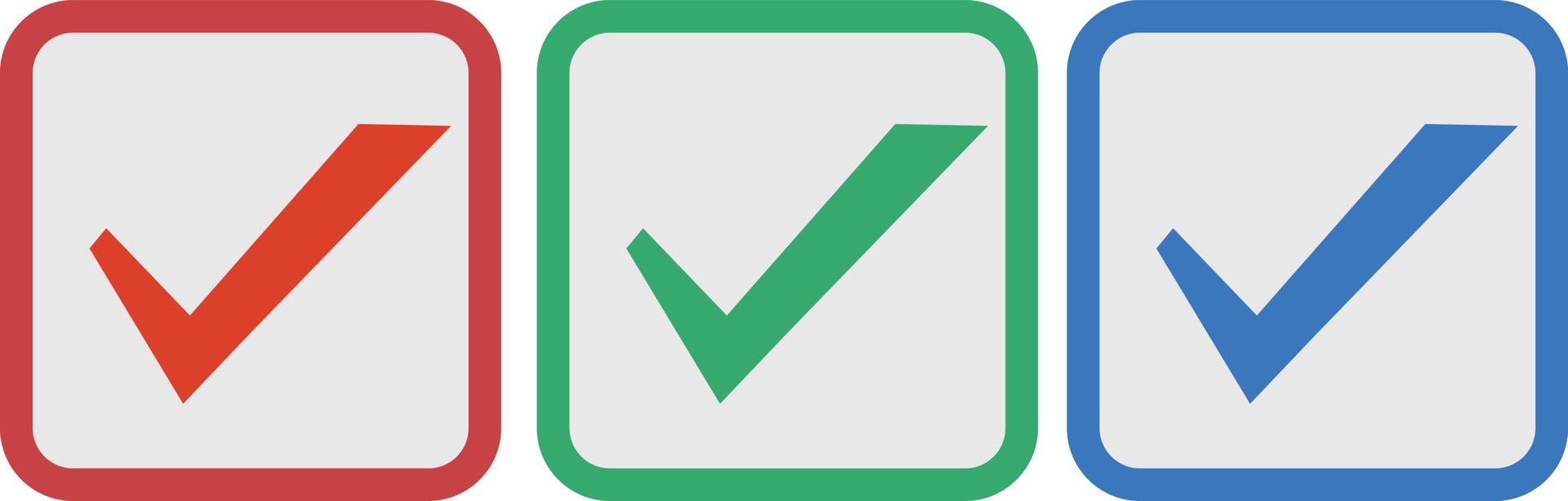 Red, green, blue check box set. Vector about selection. 20589537 Vector ...