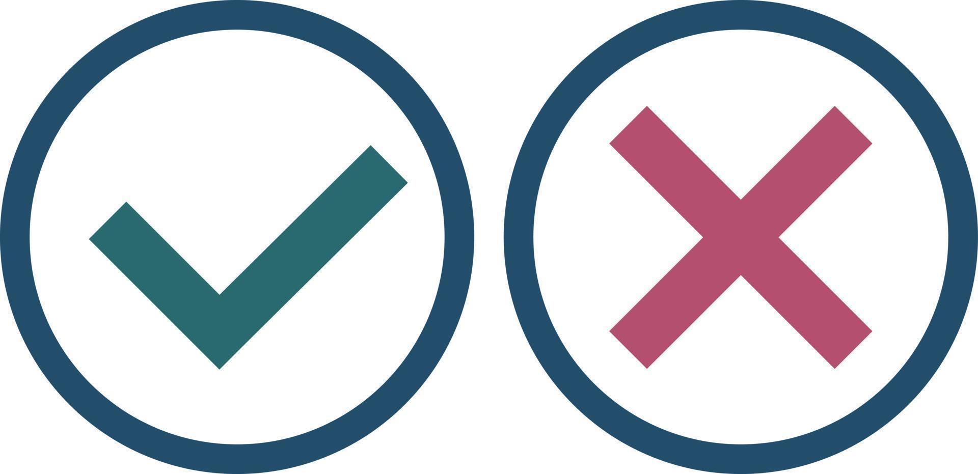 Check mark and cross mark icon set. Vectors that mean success and failure. 20589580 Vector Art ...