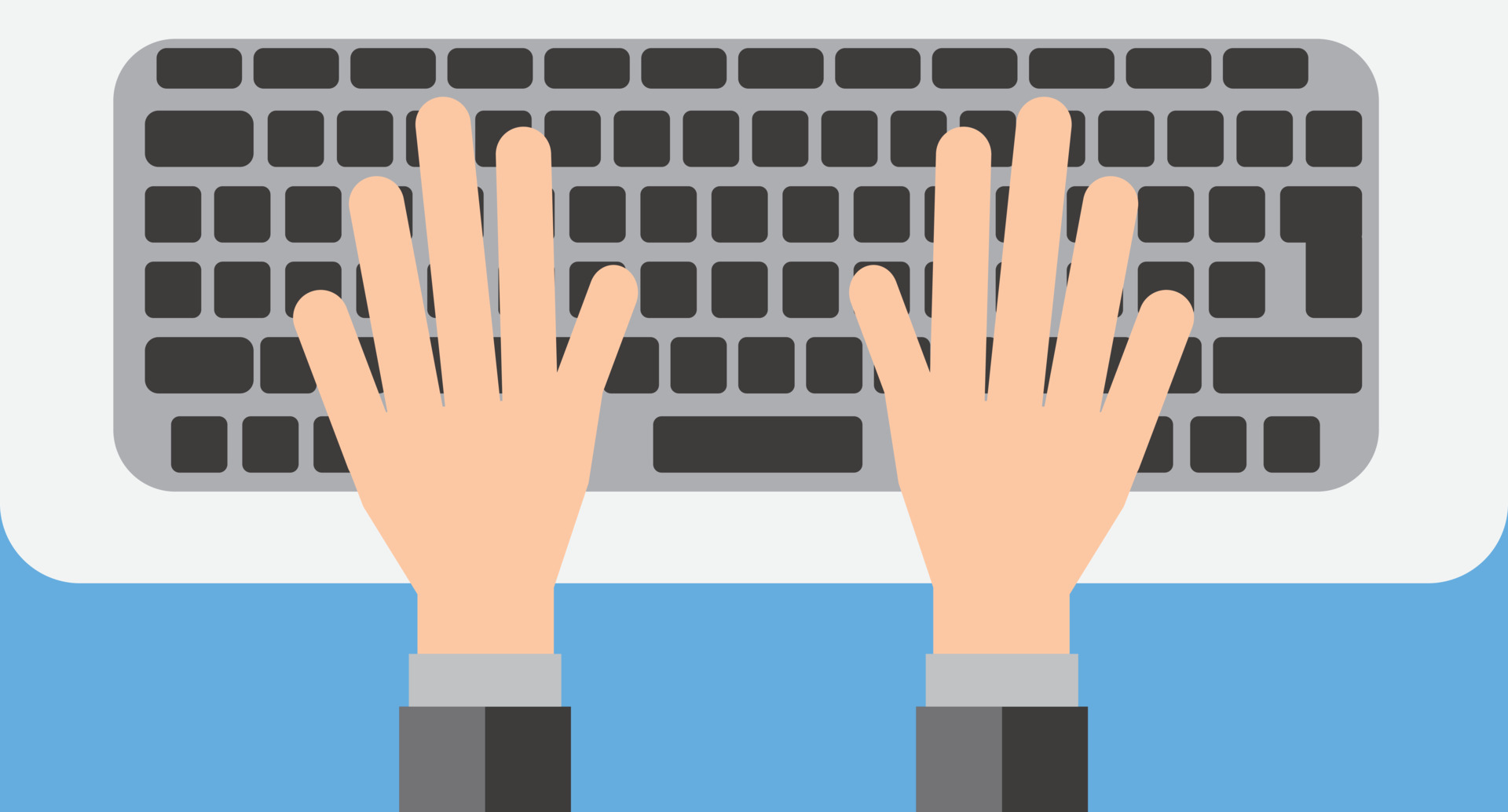 Man typing. Computer operation. Simple vector illustration. 20589627 ...