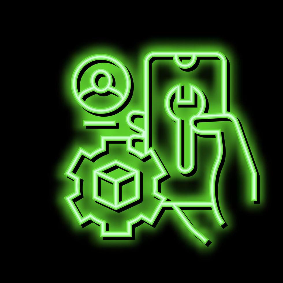 settings and fixing account ugc neon glow icon illustration 20589700 ...