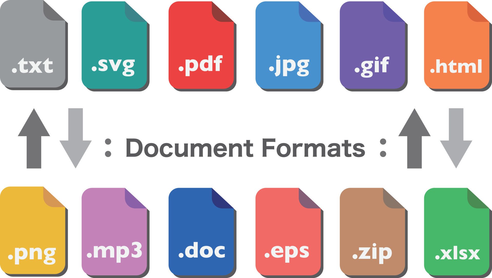 Set of Document File Formats icons. 20589802 Vector Art at Vecteezy