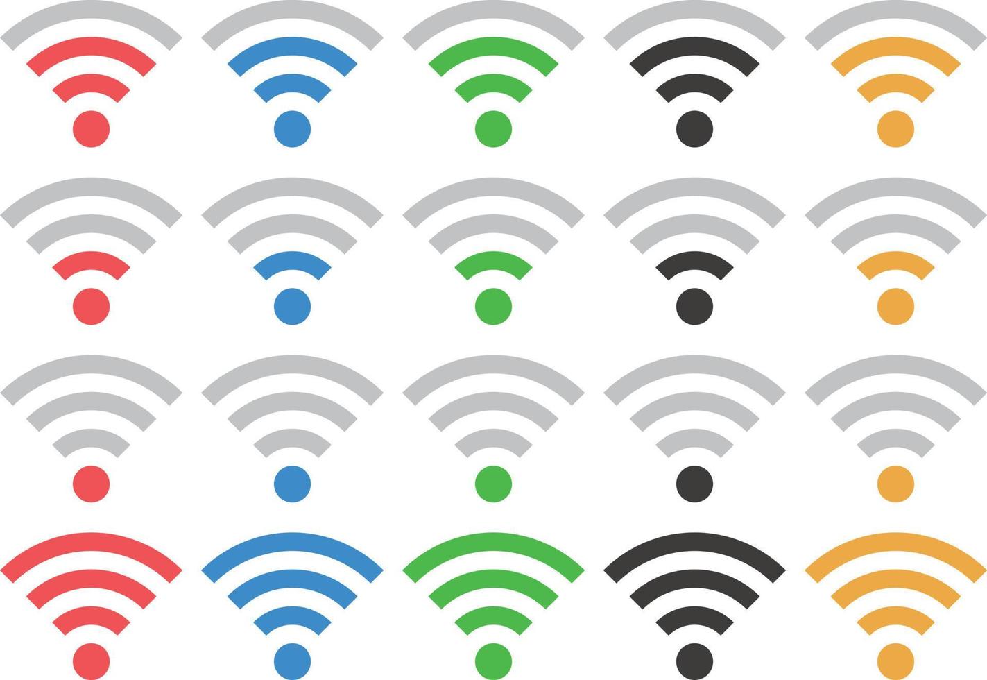 A set of icons for different Wi-Fi signal levels. Vector. 20589805 Vector Art at Vecteezy