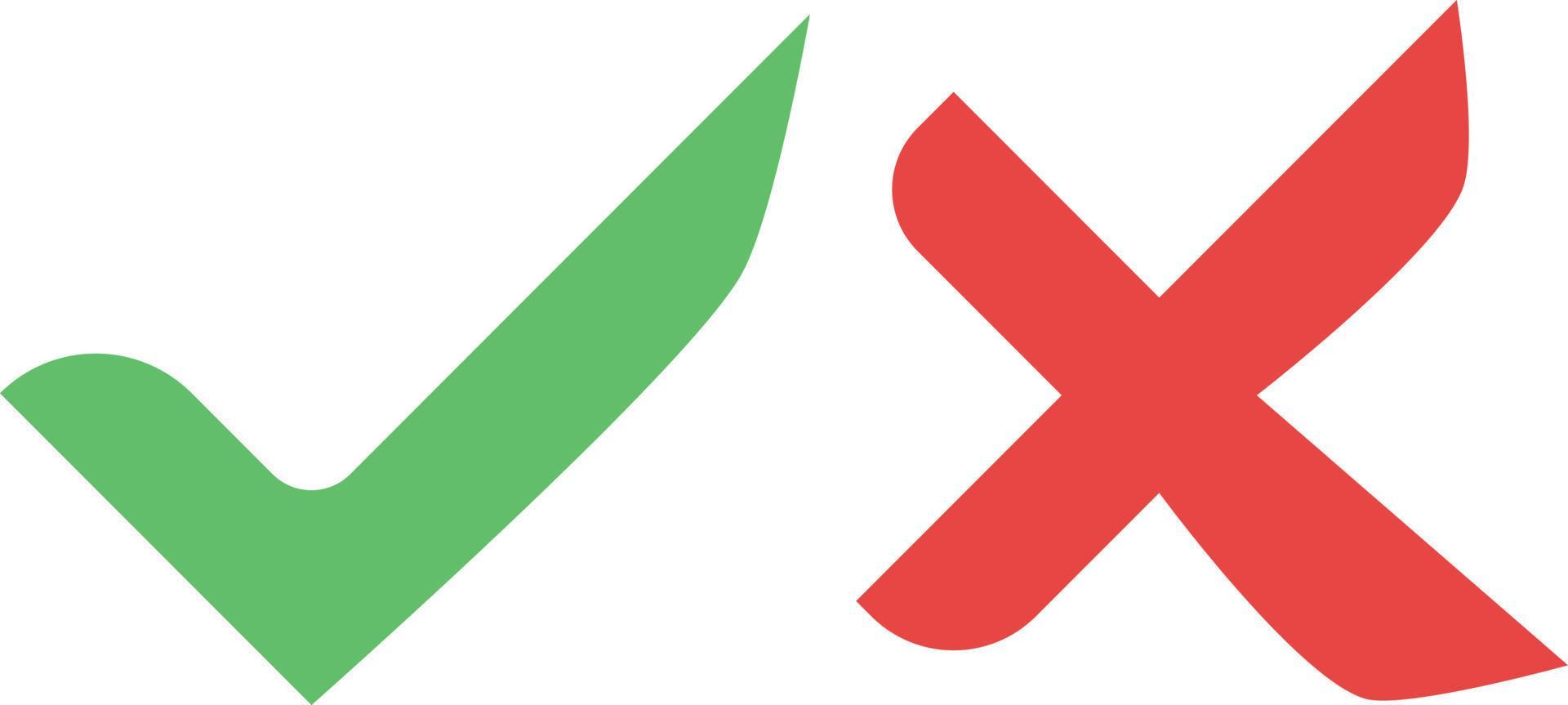 Check marks and cross marks. Represents success and failure, etc. Vectors. 20589822 Vector Art ...