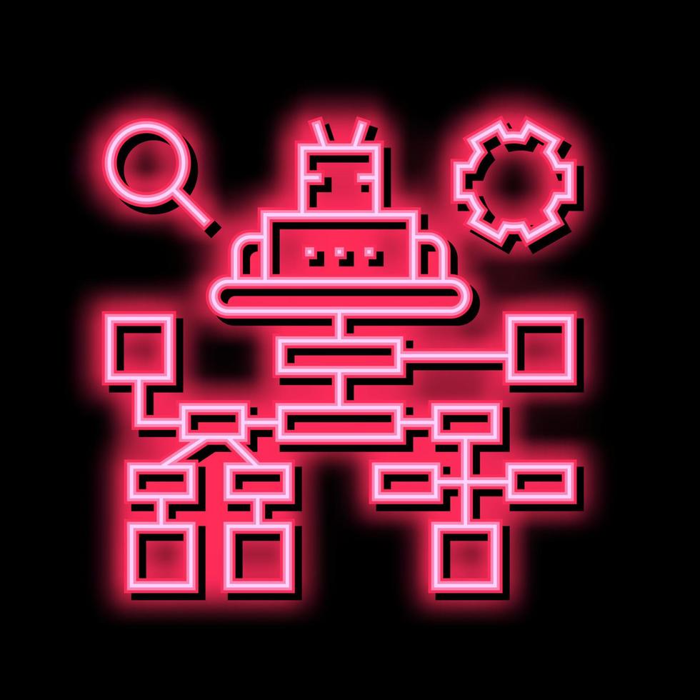 debug researching and fixing neon glow icon illustration 20591224 ...