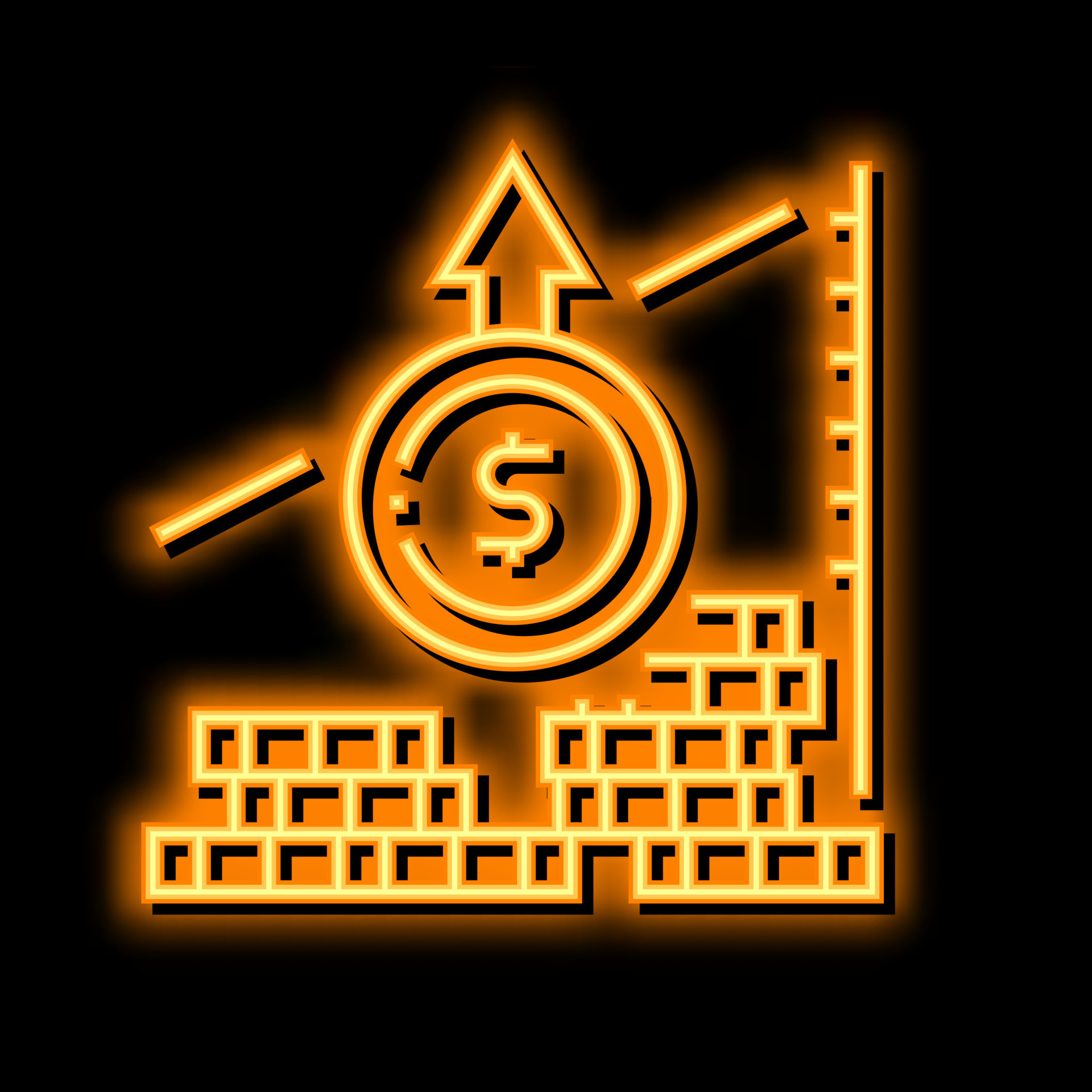 Inflation Finance Neon Glow Icon Illustration 20593243 Vector Art At