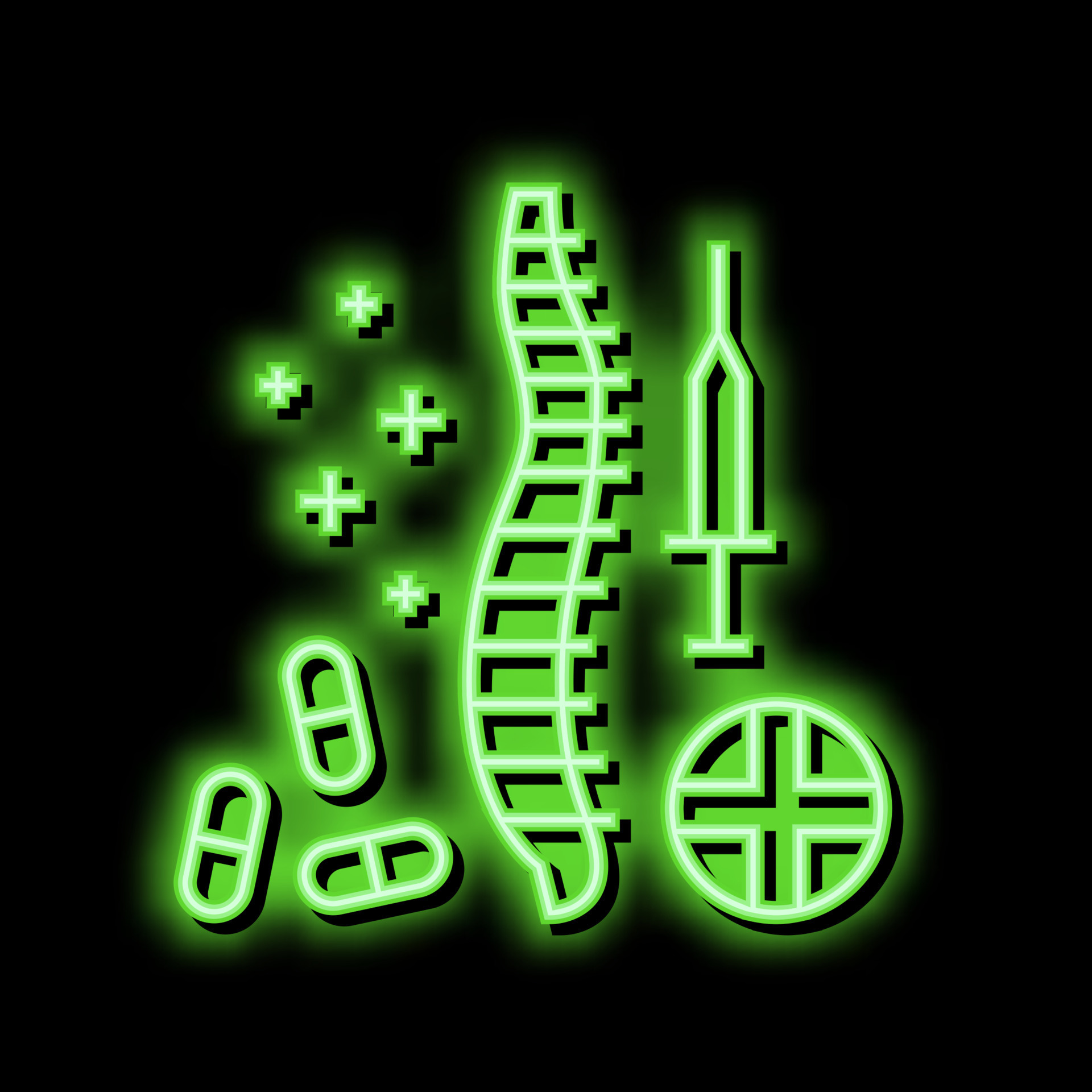 Treatment Scoliosis Neon Glow Icon Illustration 20593753 Vector Art At
