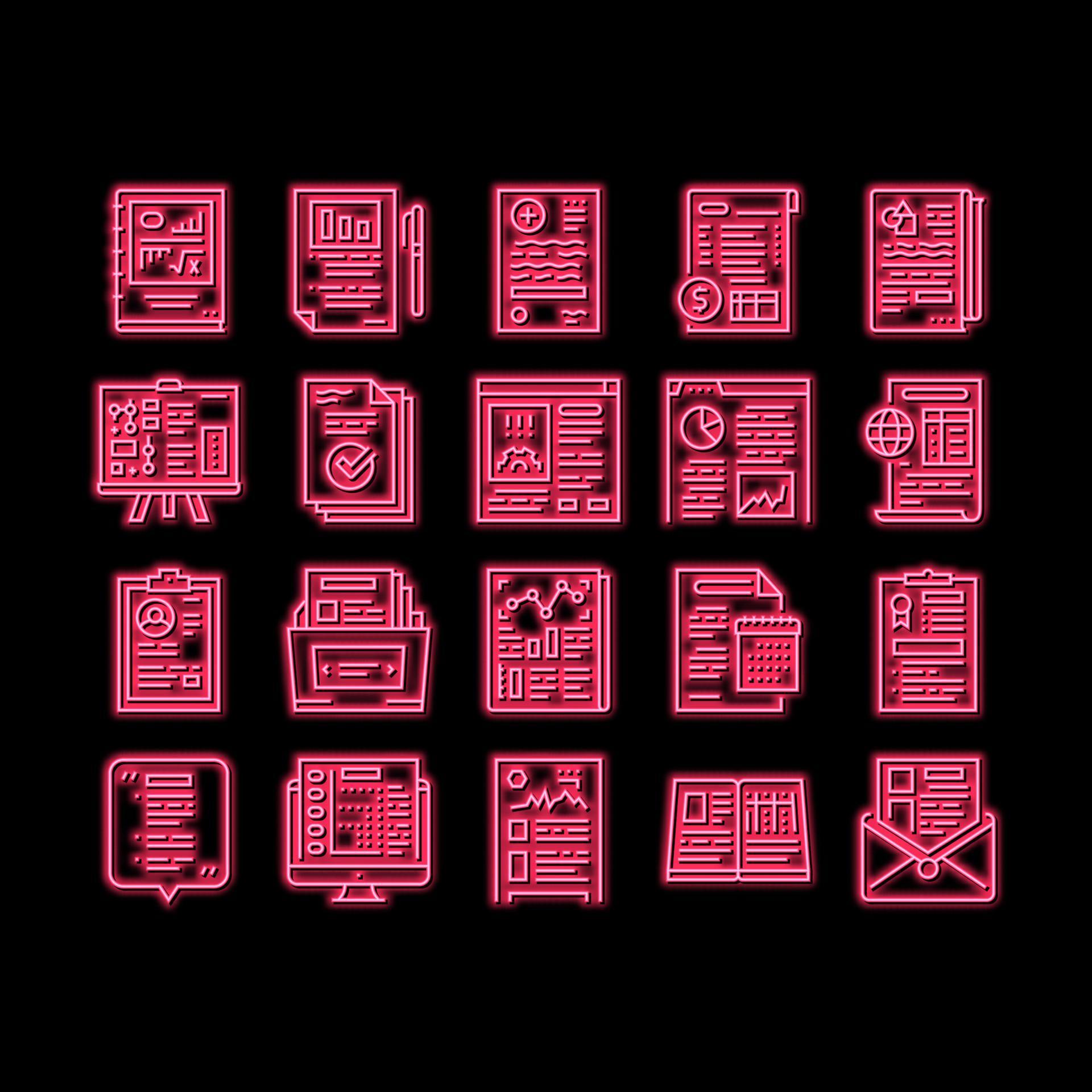 Reports Documentation neon glow icon illustration 20595907 Vector Art at Vecteezy