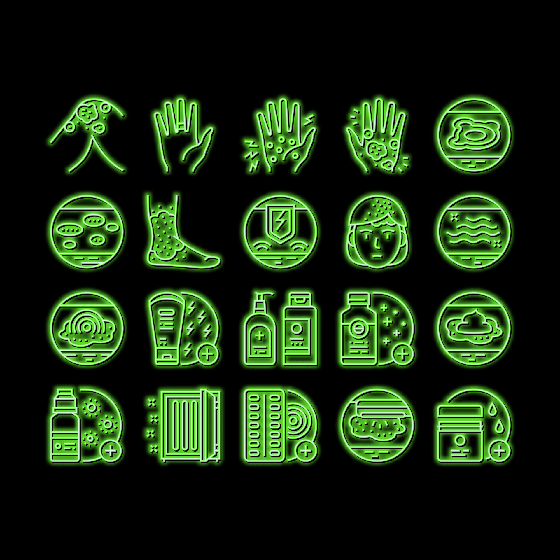 Eczema Disease Treat Neon Glow Icon Illustration 20596591 Vector Art At