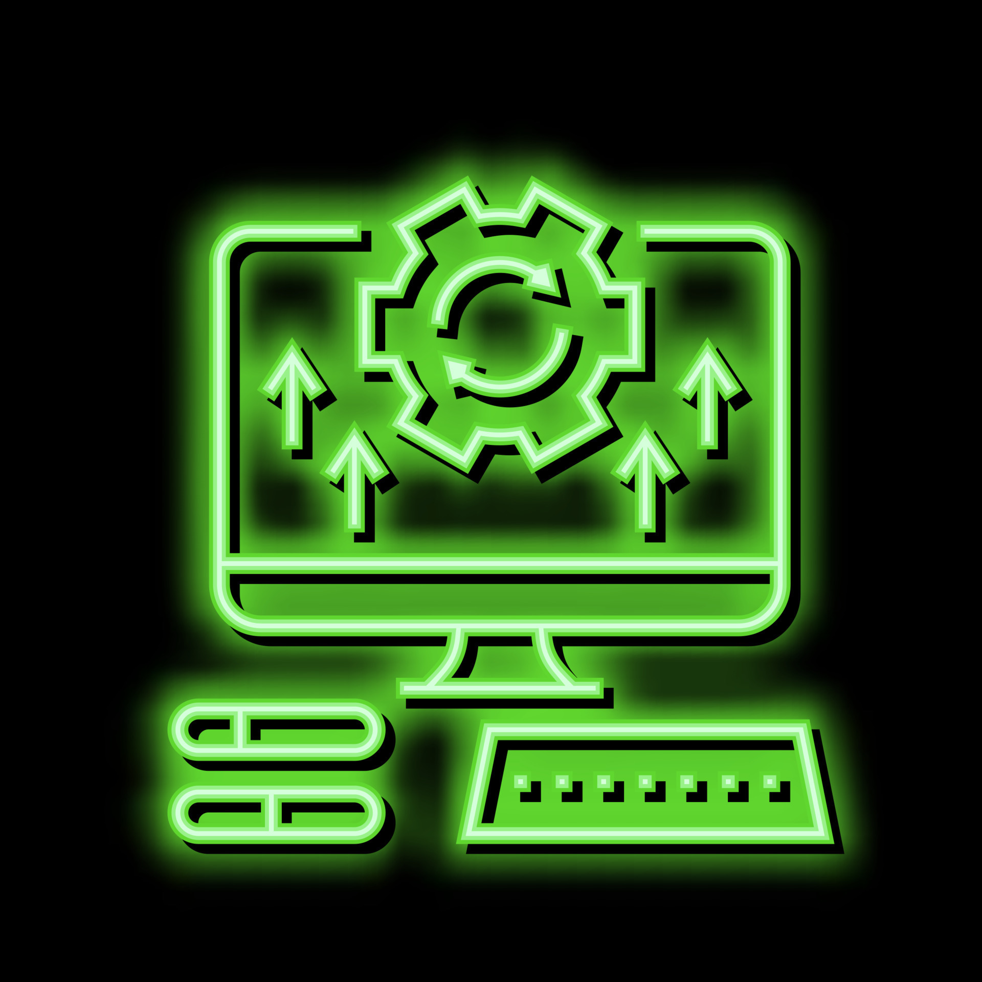 computer optimize neon glow icon illustration 20597278 Vector Art at Vecteezy
