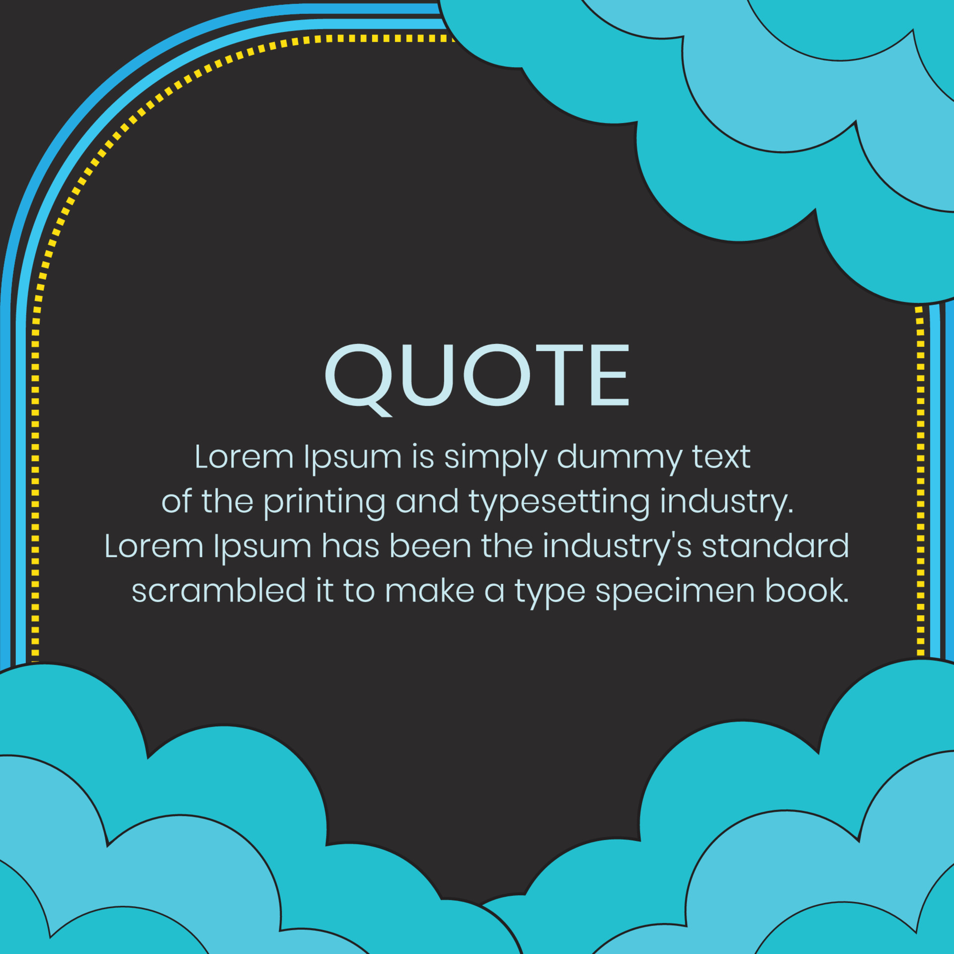 Blank and Aqua Blue Abstract quote template.citation empty speech ...