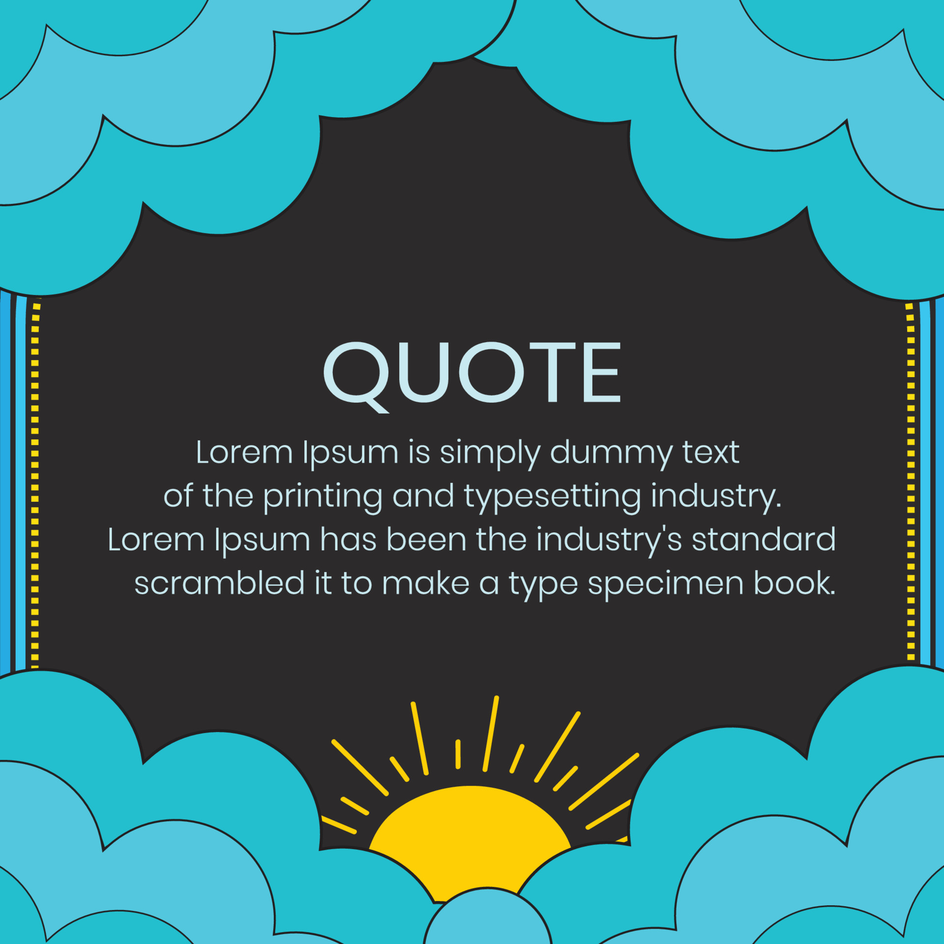 Blank and Aqua Blue Abstract quote template.citation empty speech ...