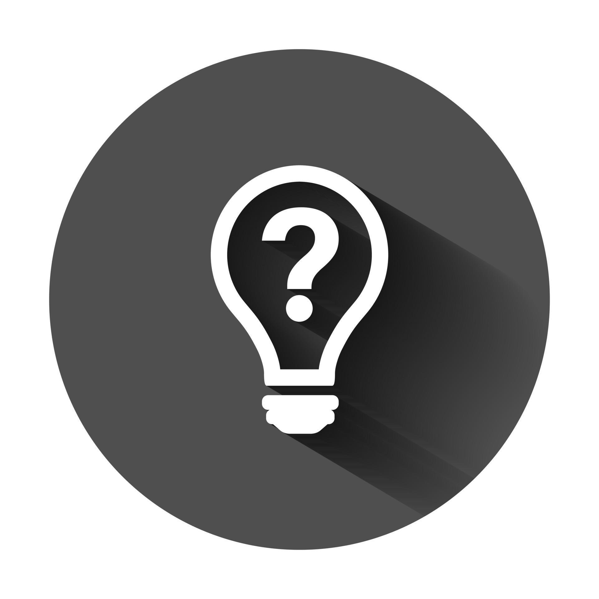 Problem solution icon in flat style. Light bulb idea vector ...