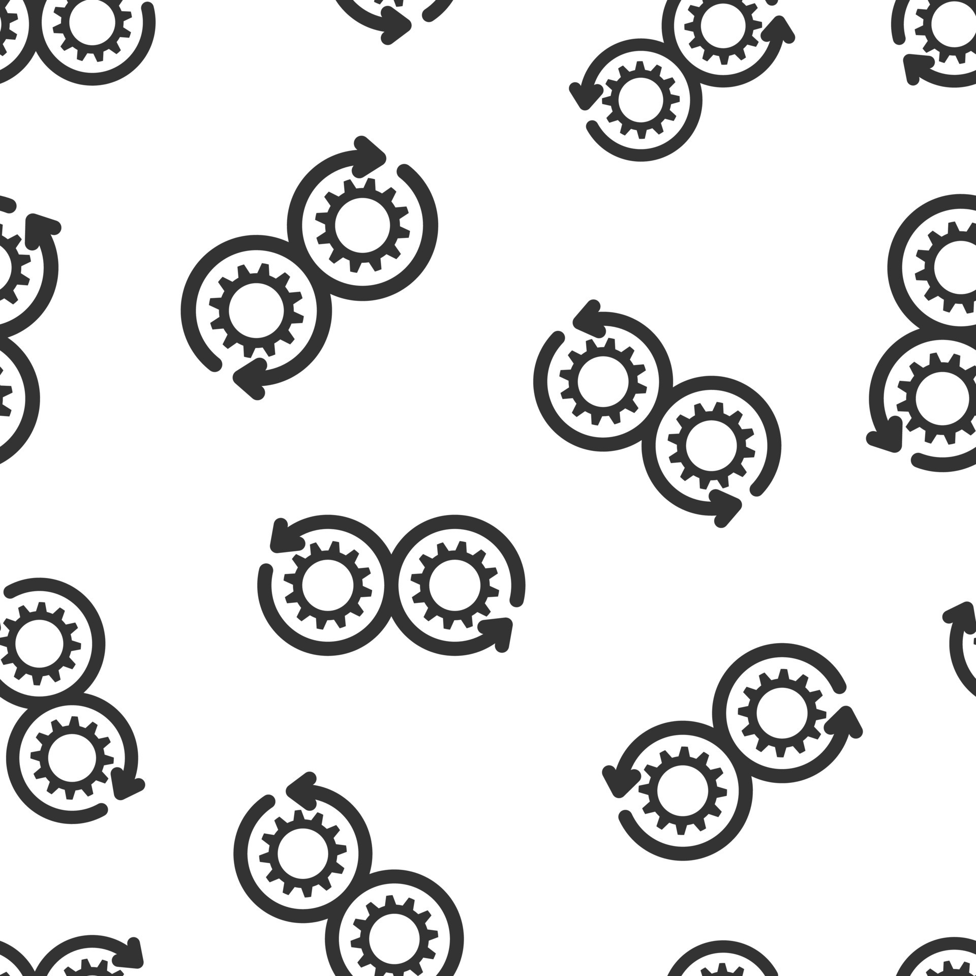 Development Icon Seamless Pattern Background Devops Vector Illustration On White Isolated