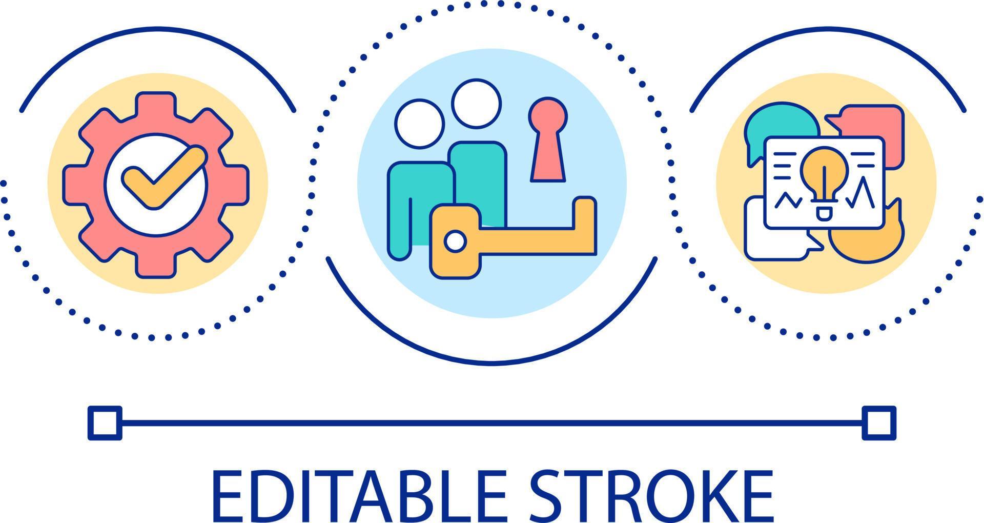 Brainstorming activities for problem solving loop concept icon ...