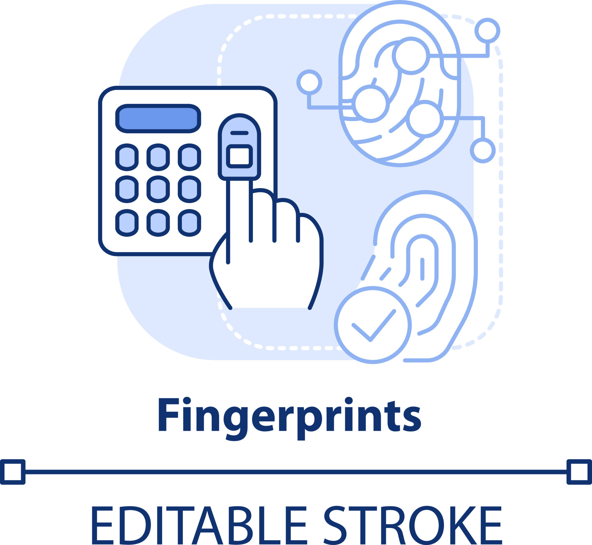 Fingerprints Light Blue Concept Icon Biometric Identification Abstract Idea Thin Line