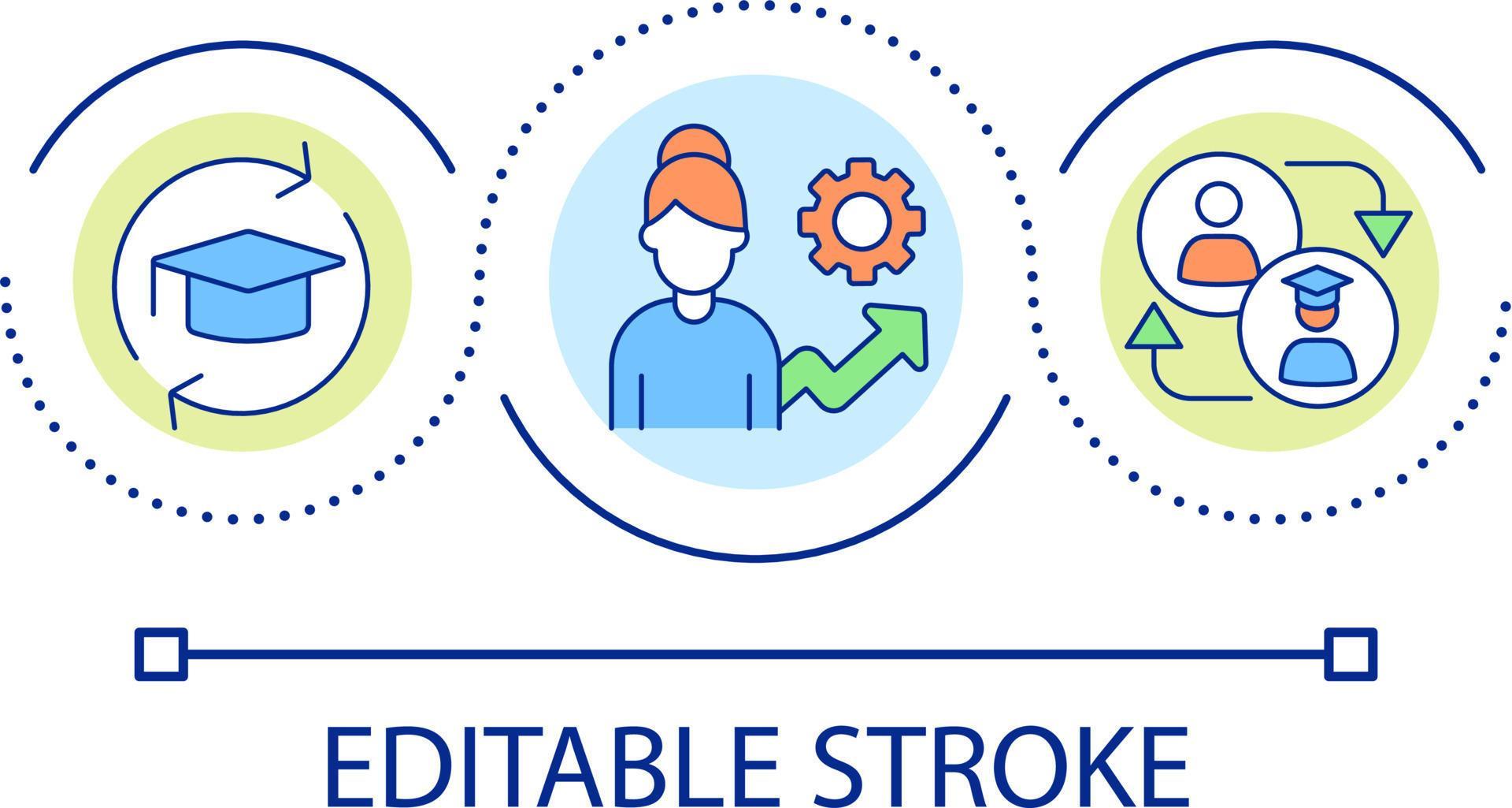 Boosting employee qualifications loop concept icon. Continuous improvement skills abstract idea ...