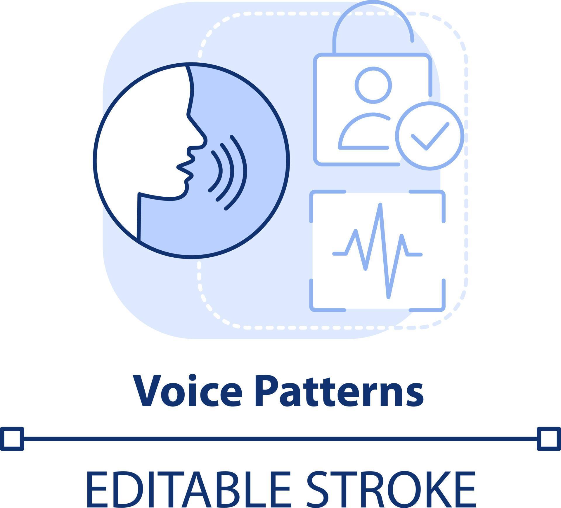 Voice patterns light blue concept icon. Biometric identification abstract idea thin line ...