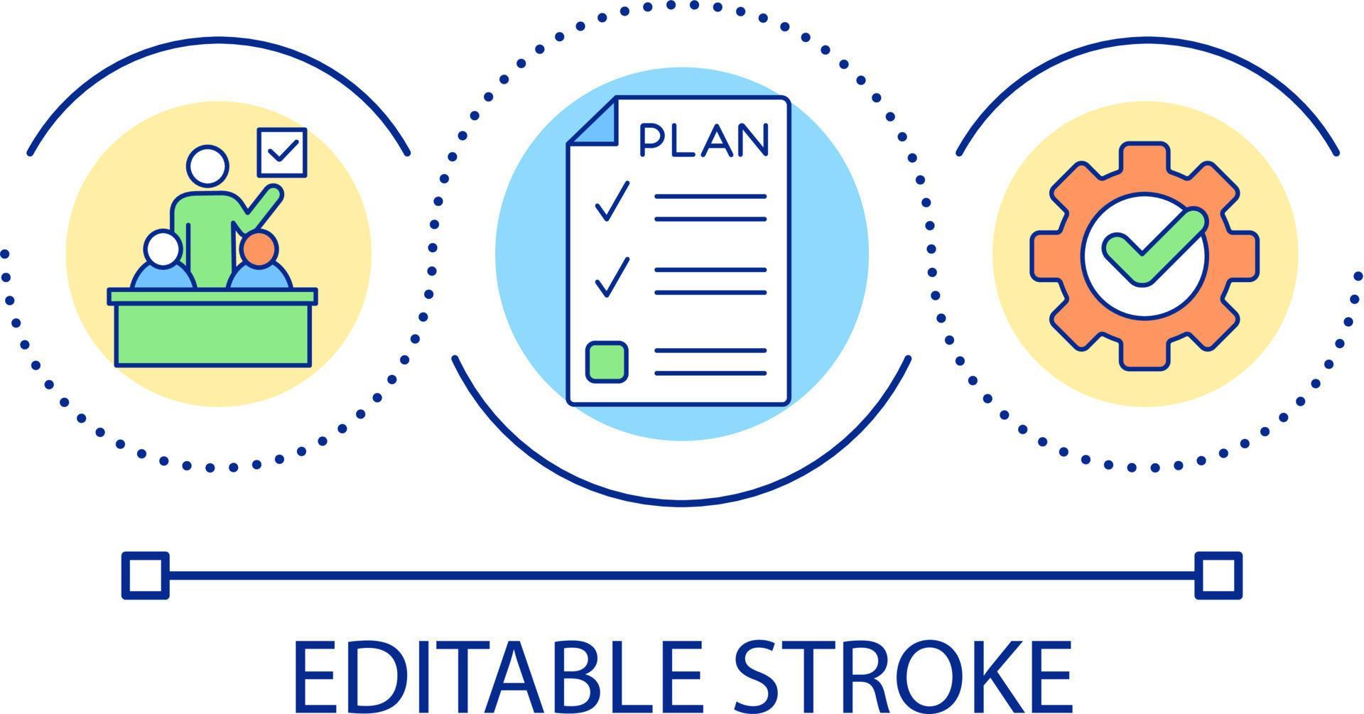 Productivity improvement plan loop concept icon. Planning tasks, assignments abstract idea thin ...
