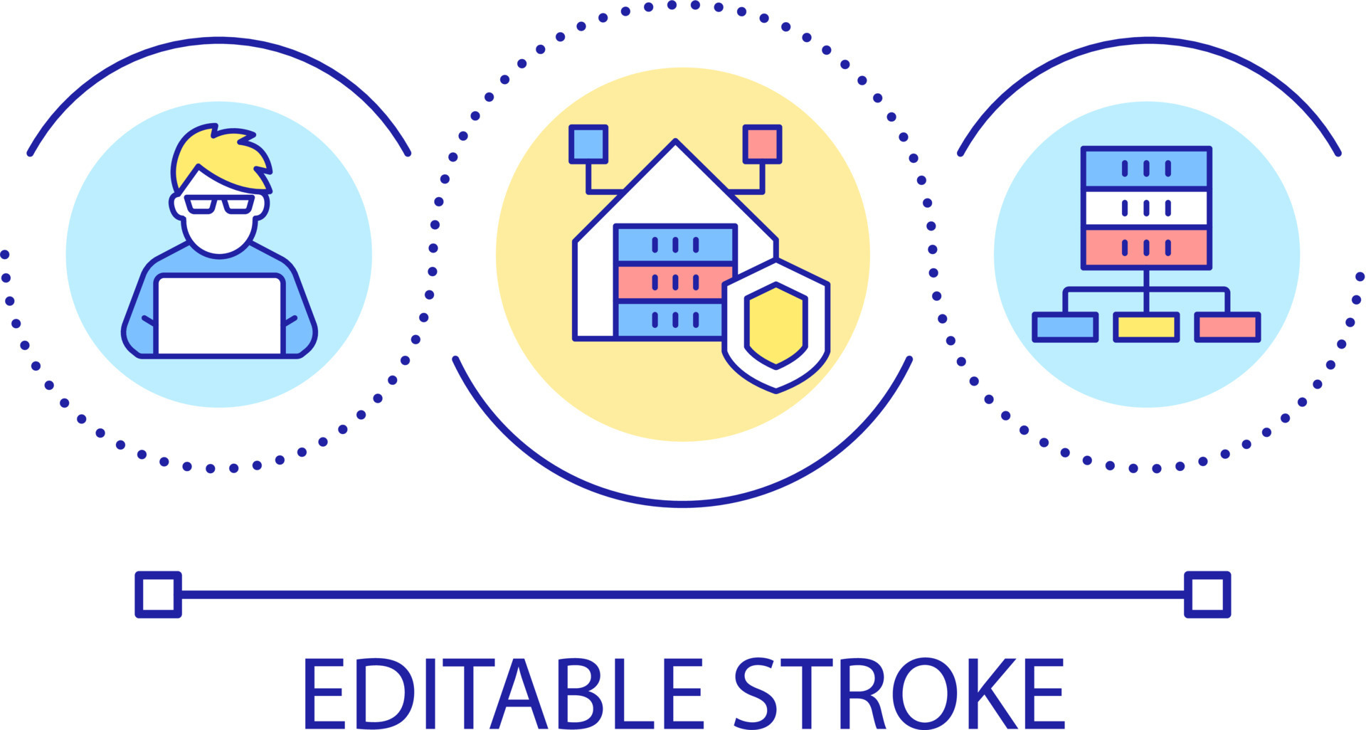 Data Management Loop Concept Icon Working With Databases Building