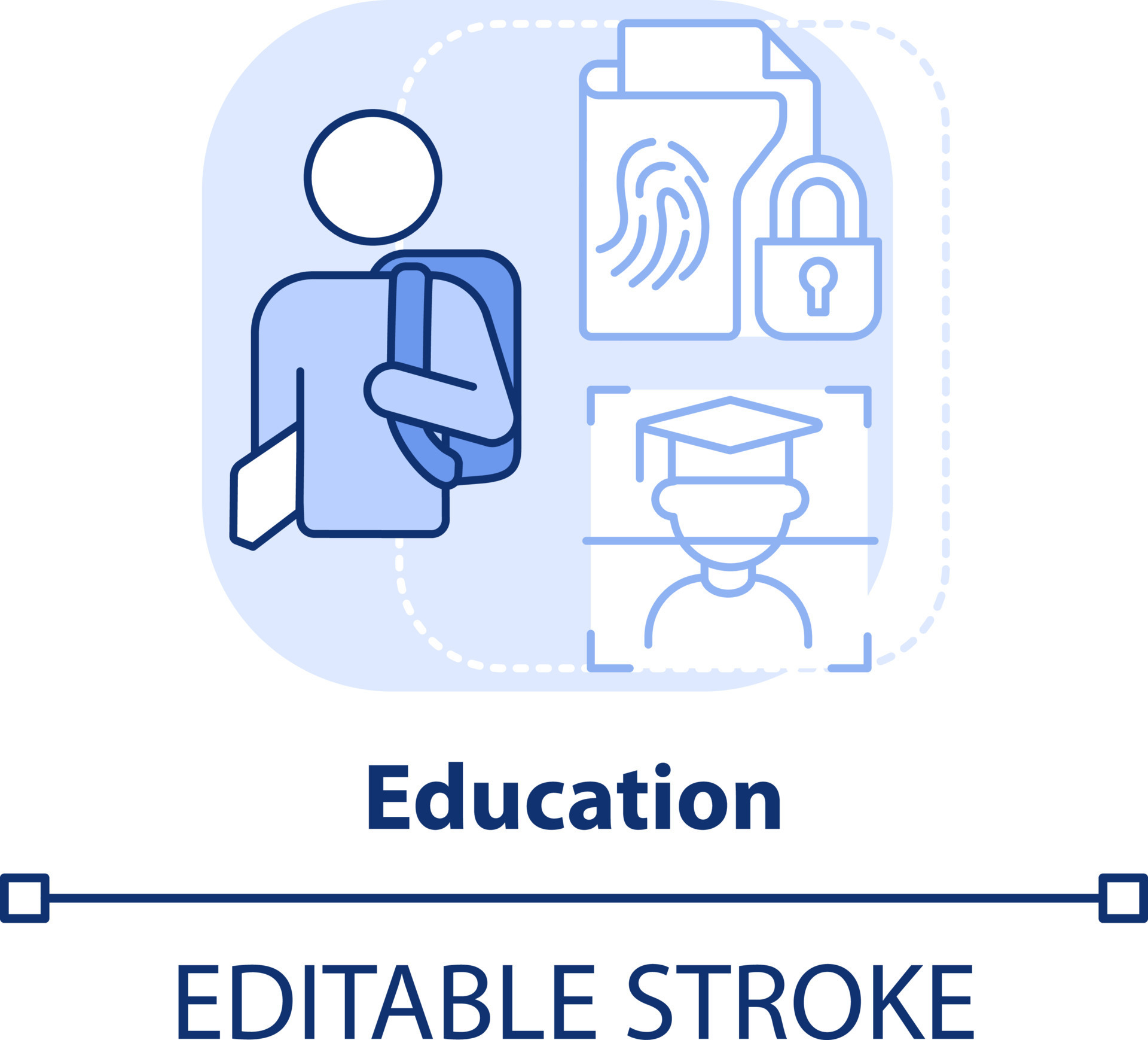 Education Light Blue Concept Icon Biometric Technology Application