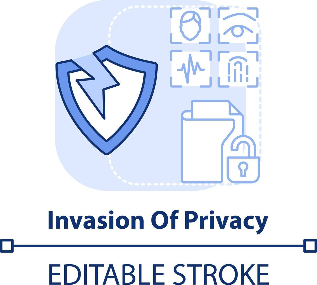 Invasion Of Privacy Light Blue Concept Icon Biometric Authentication