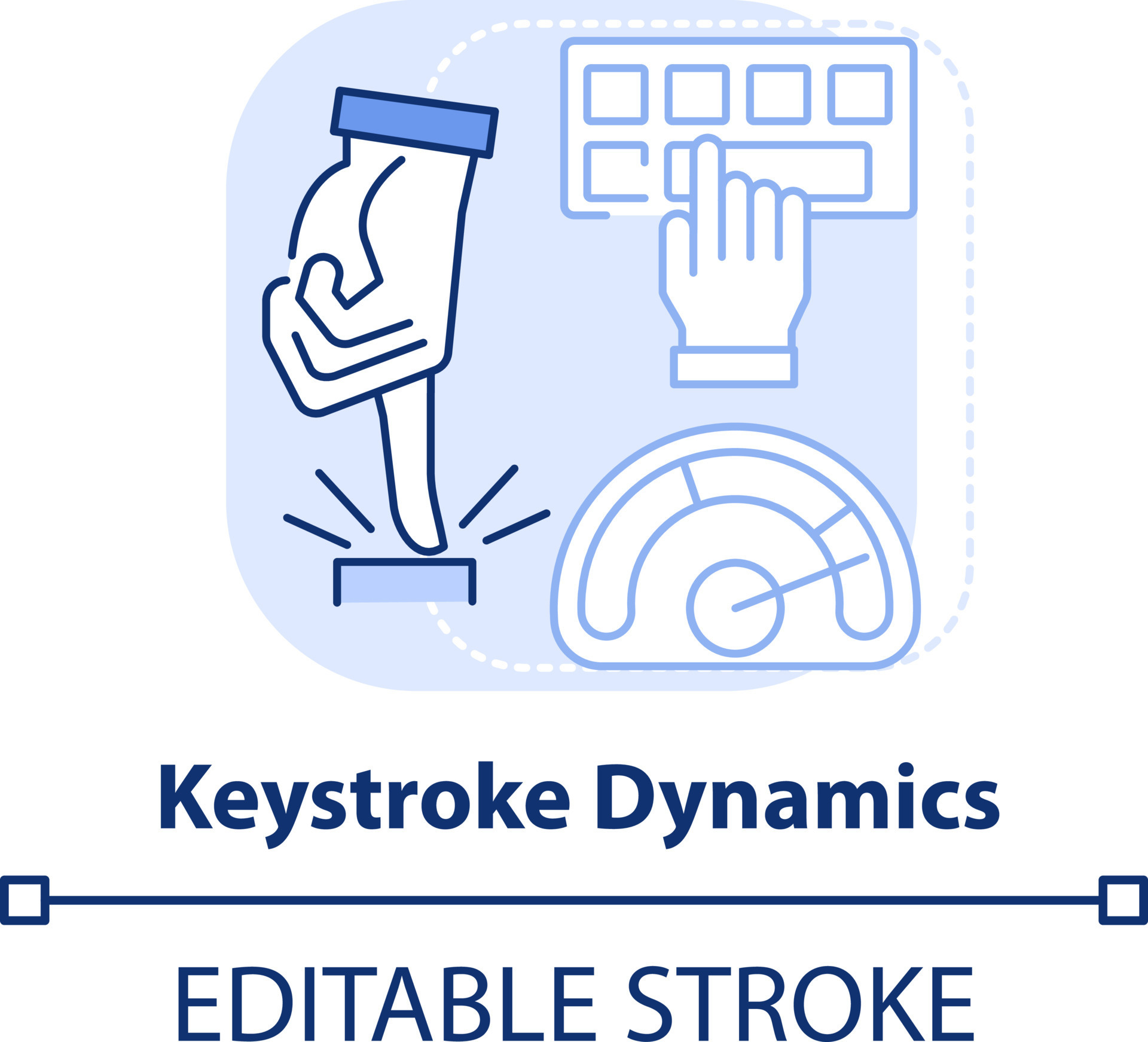 Keystroke Dynamics Light Blue Concept Icon Behavioural Measurement