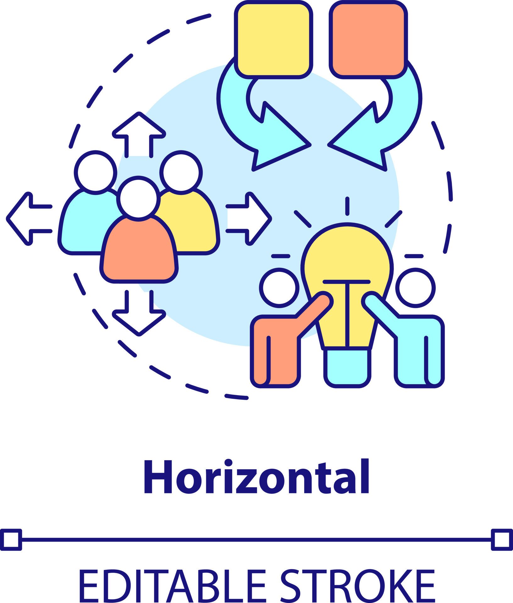 Horizontal Business Merger Concept Icon Same Industries Type Of Merger Abstract Idea Thin Line