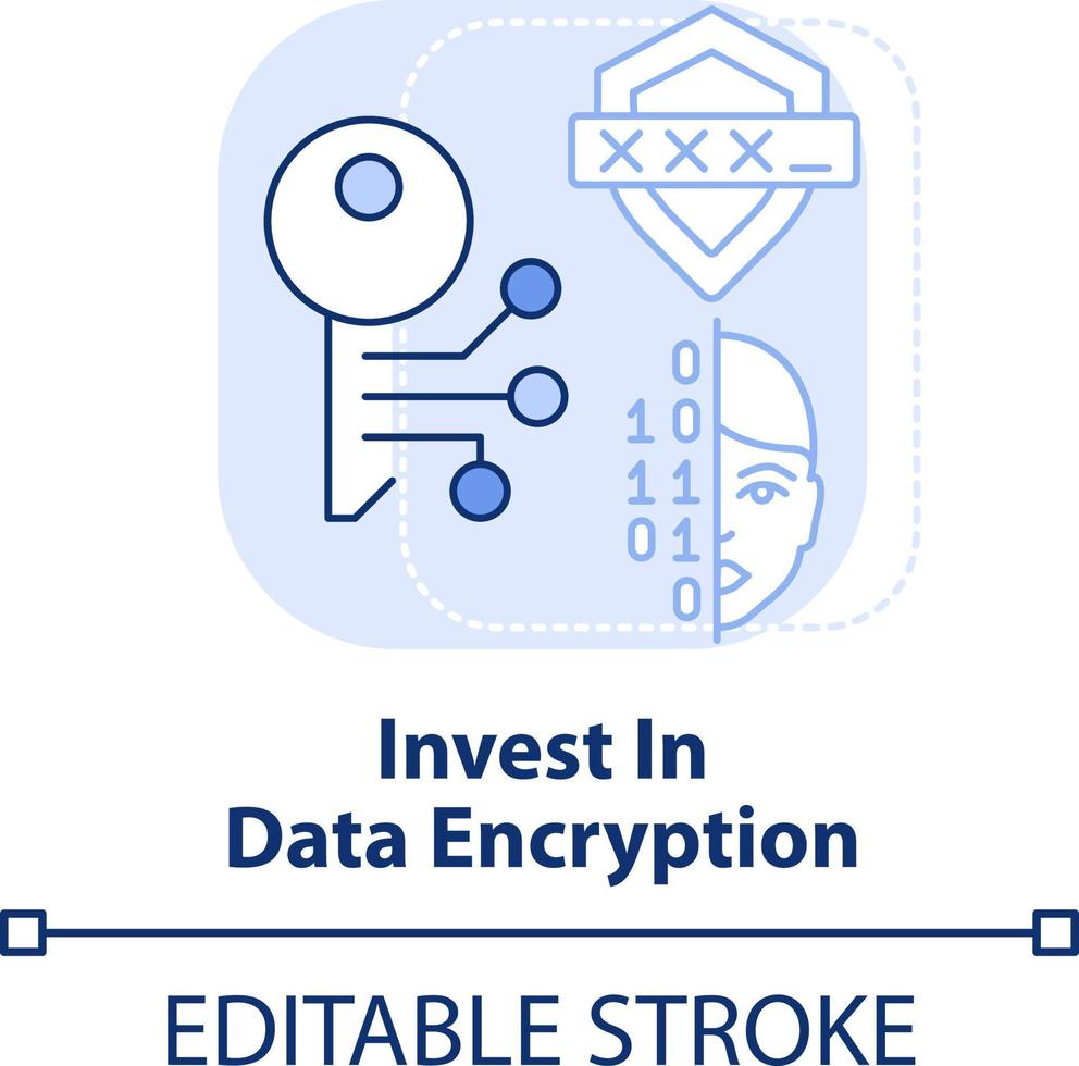 Invest in data encryption light blue concept icon. Manage customer ...