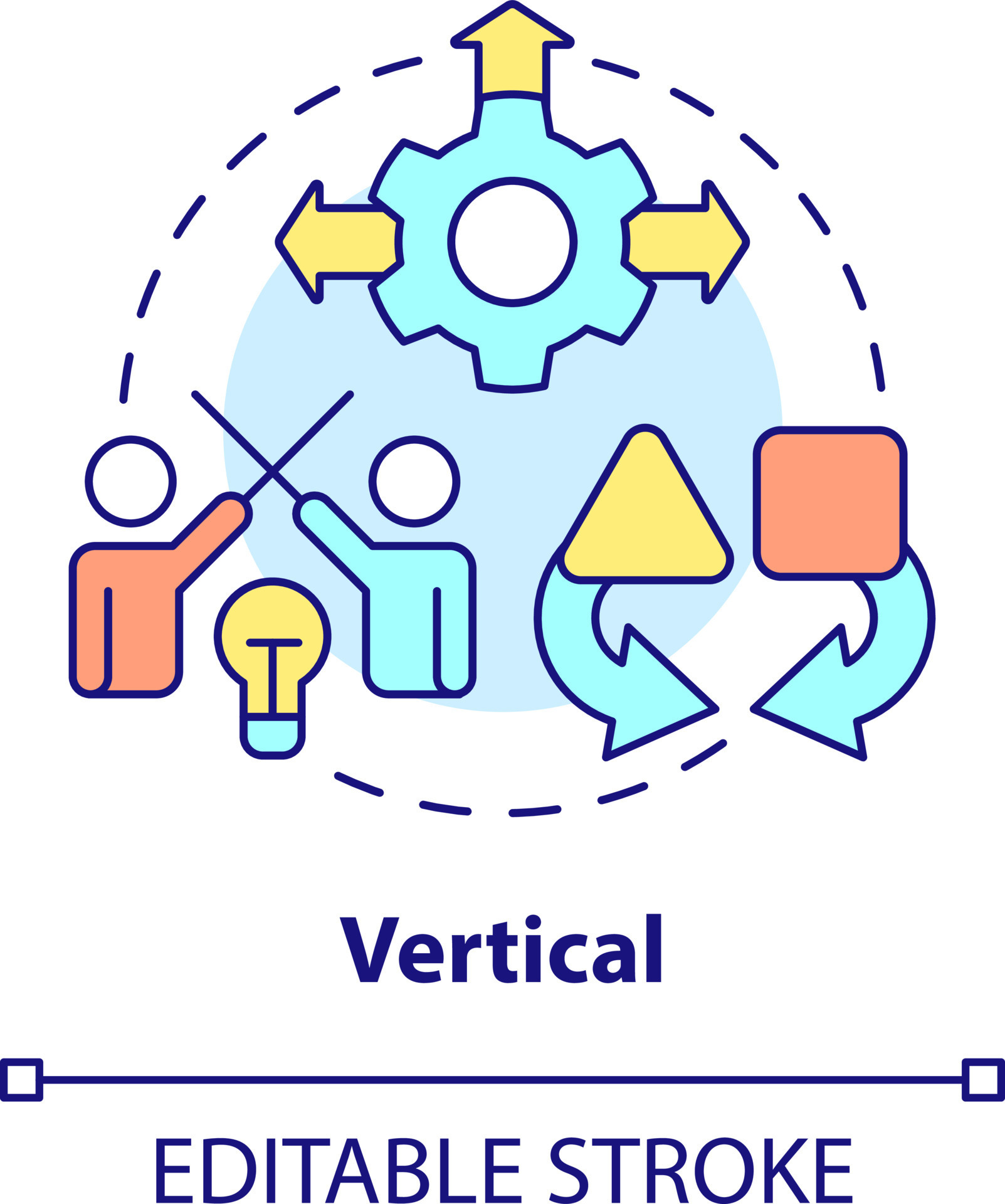 Vertical business merger concept icon. Different stages integration ... Vertical business merger concept icon. Different stages integration ...