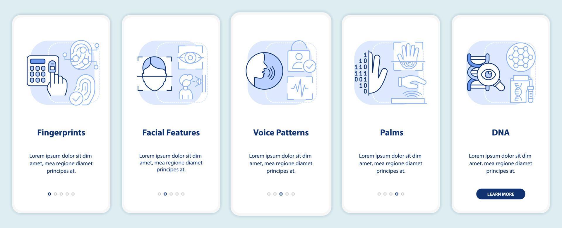 Biometric Technology Light Blue Onboarding Mobile App Screen Identity