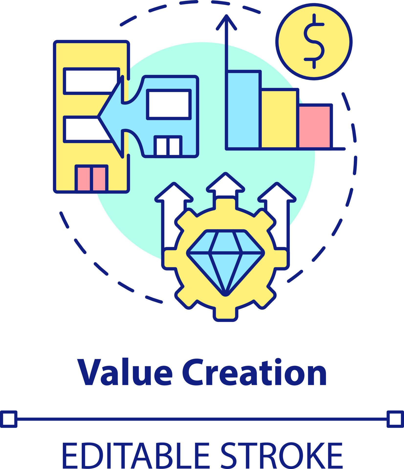 Value Creation Concept Icon Cost And Revenue Synergy Motive For Merger Abstract Idea Thin Line