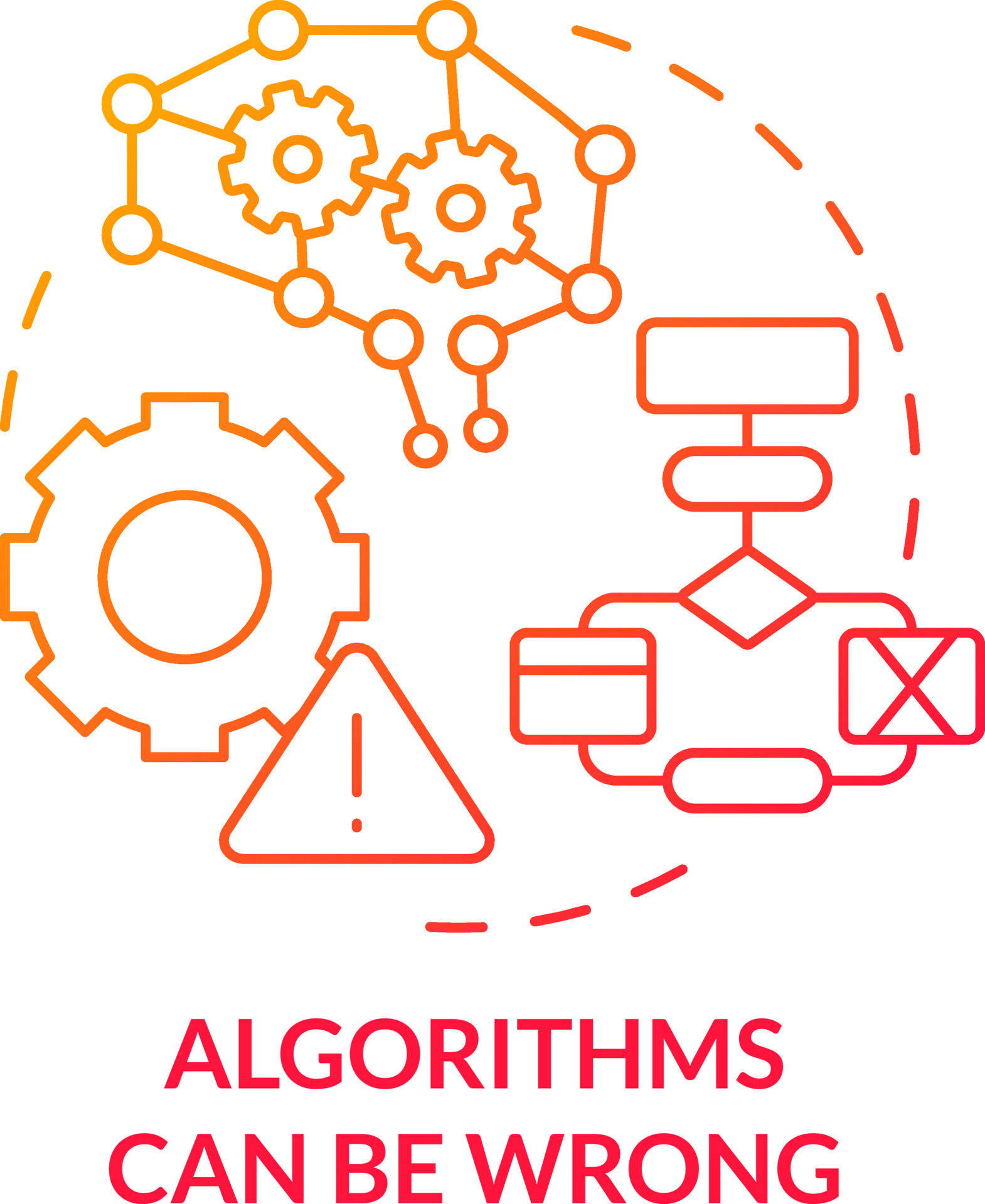 Algorithms Can Be Wrong Red Gradient Concept Icon Mistakes In Work Drawback Of Ai Marketing