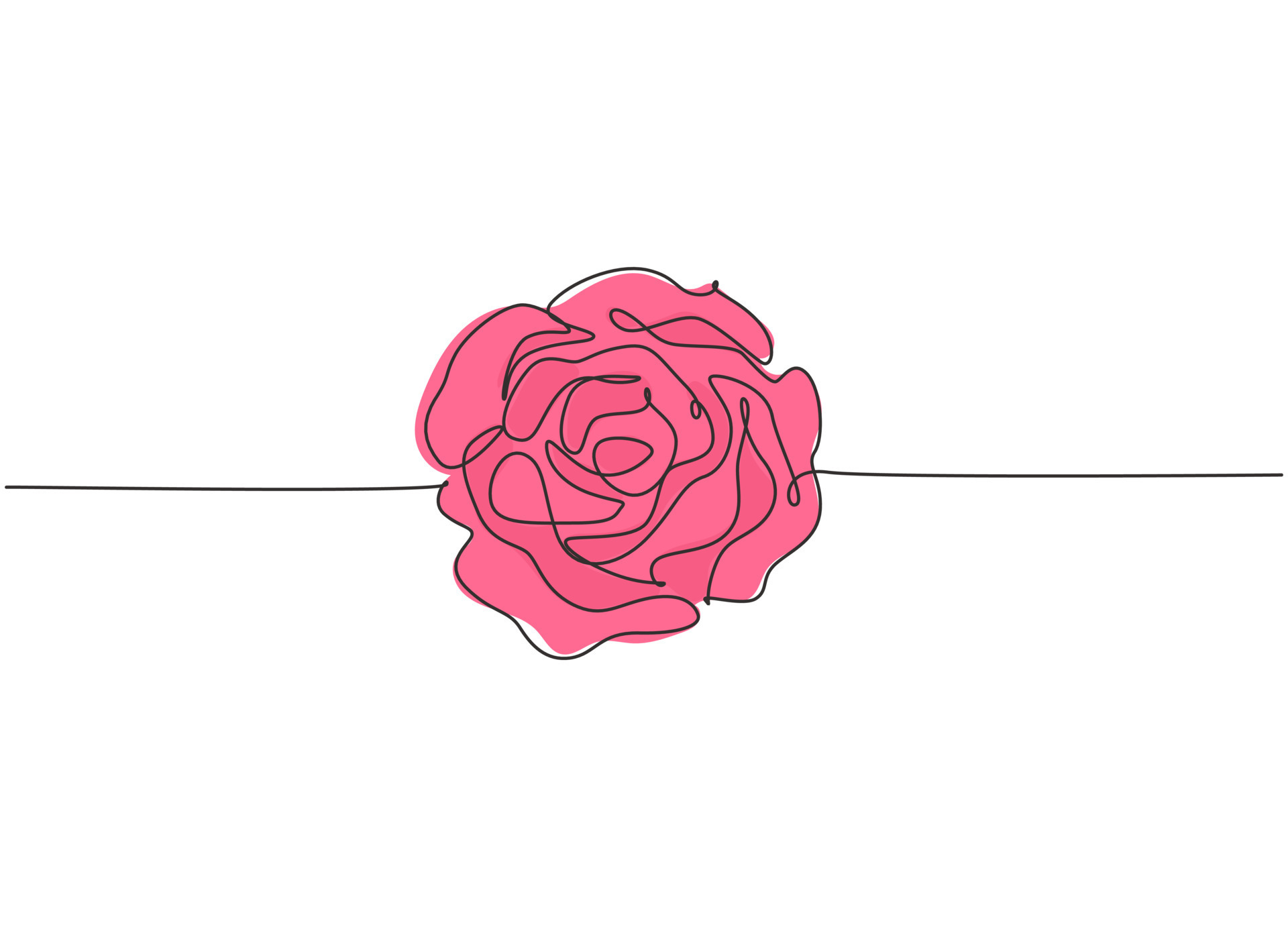 Single Continuous Line Drawing Of Beautiful Fresh Romantic Rose Flower