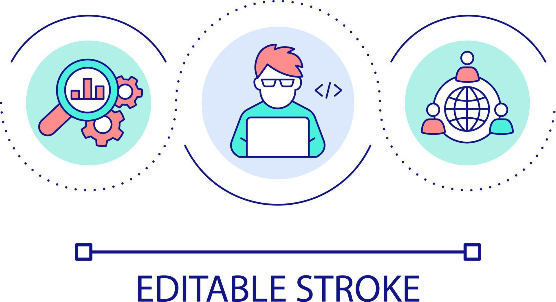Programmer Analyst Loop Concept Icon Network Developer Abstract Idea Thin Line Illustration