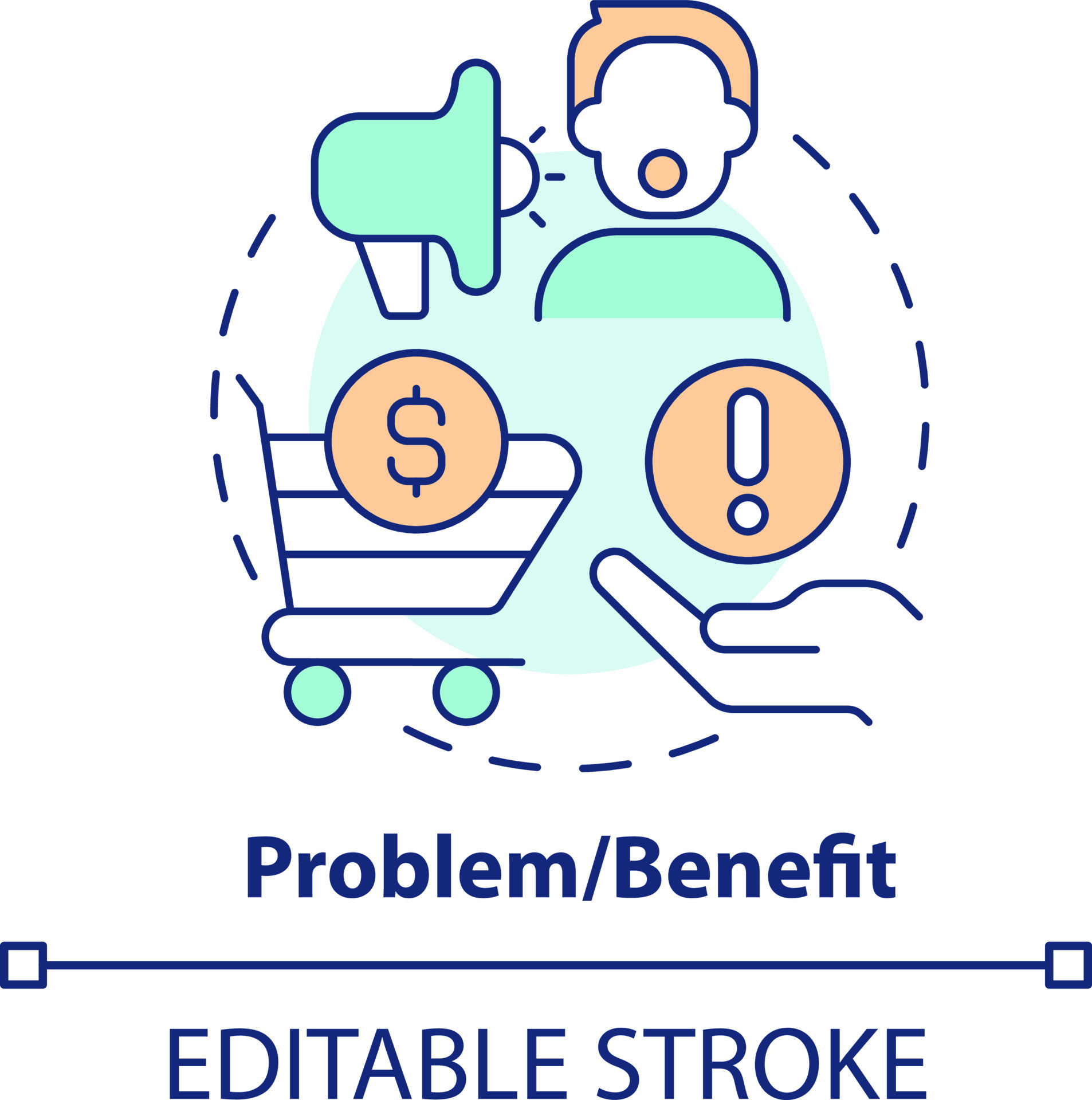 Problem And Benefit Concept Icon Emotional Appeal In Marketing Abstract Idea Thin Line