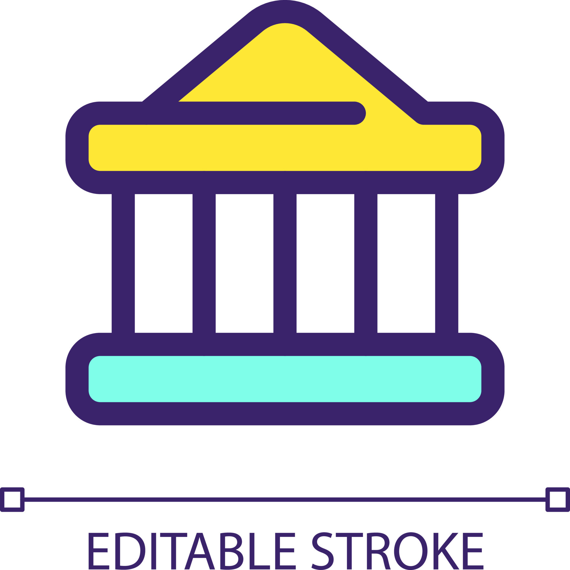 Bank Pixel Perfect Rgb Color Ui Icon Government Building Courthouse Simple Filled Line