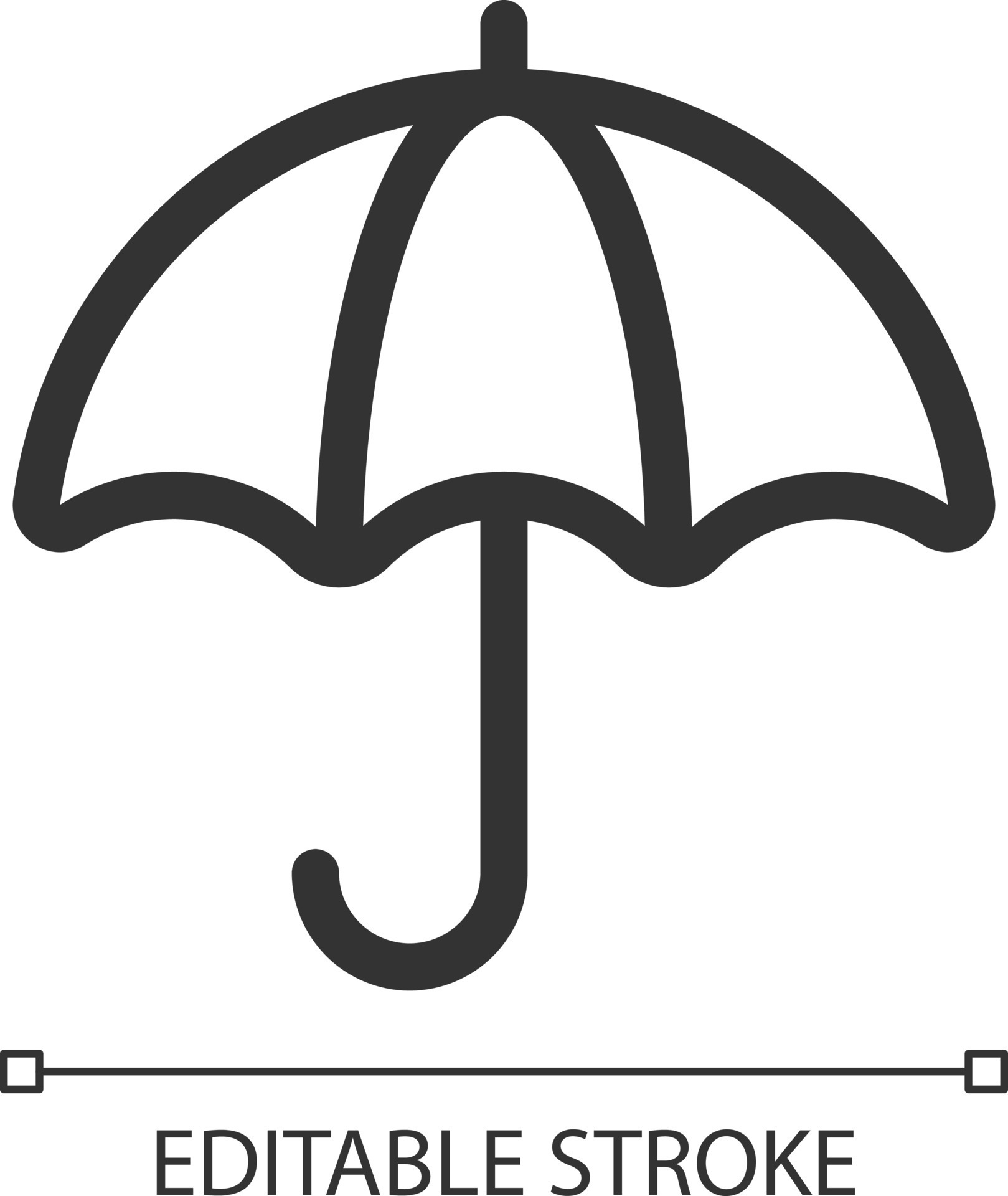 Umbrella Pixel Perfect Linear Ui Icon Investment Protection Weather Accessory Gui Ux Design