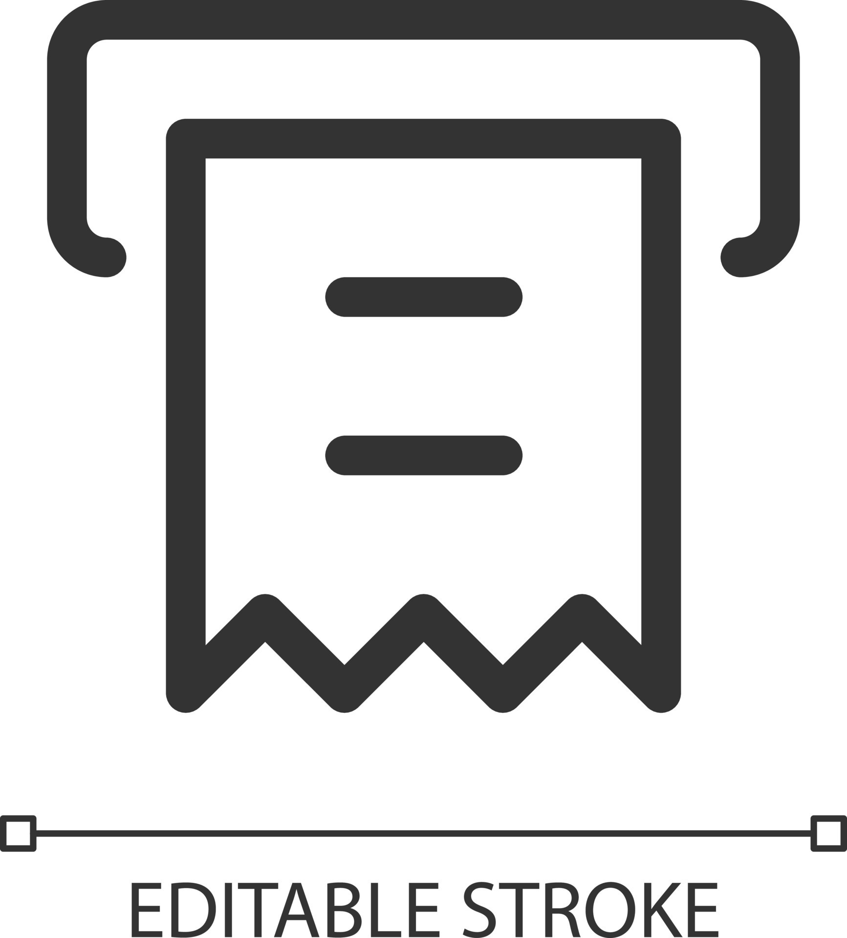 Receipt Printer Pixel Perfect Linear Ui Icon Automated Teller Machine Transaction Record Gui