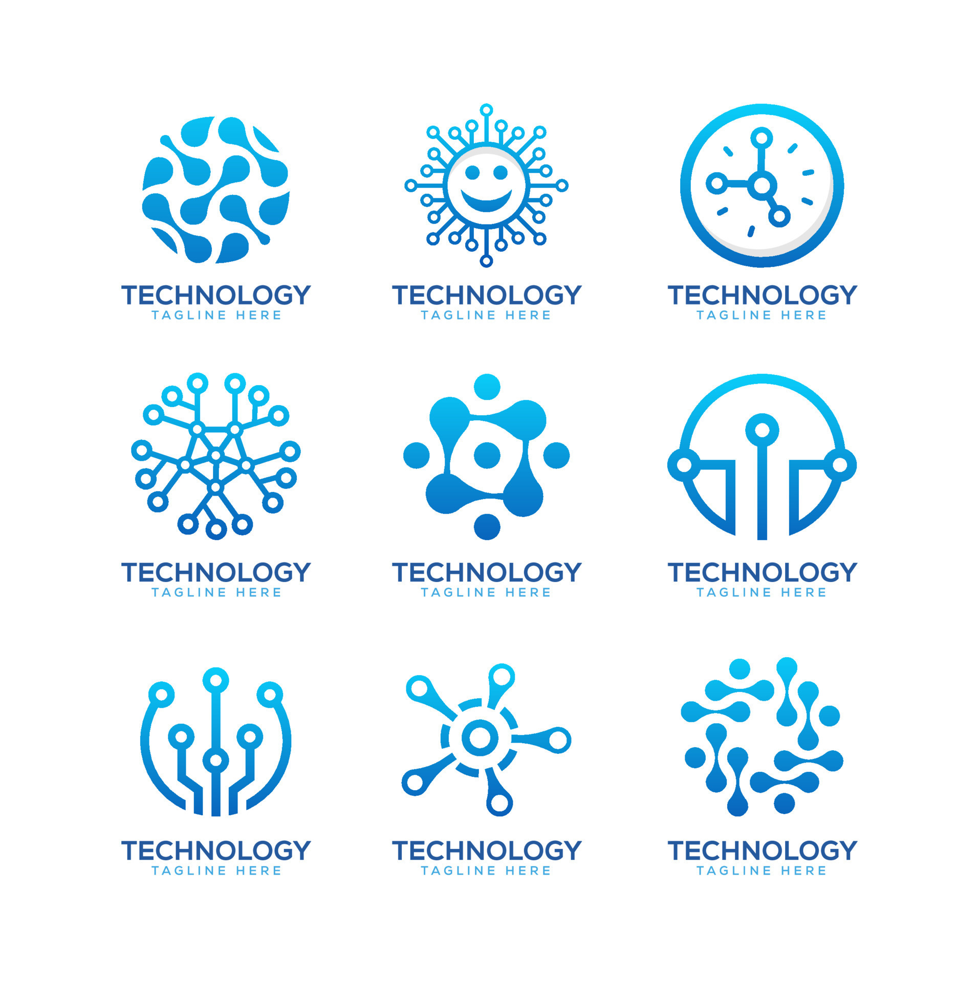 conjunto de haz creativo logo . moderno símbolo para digital tecnología ...