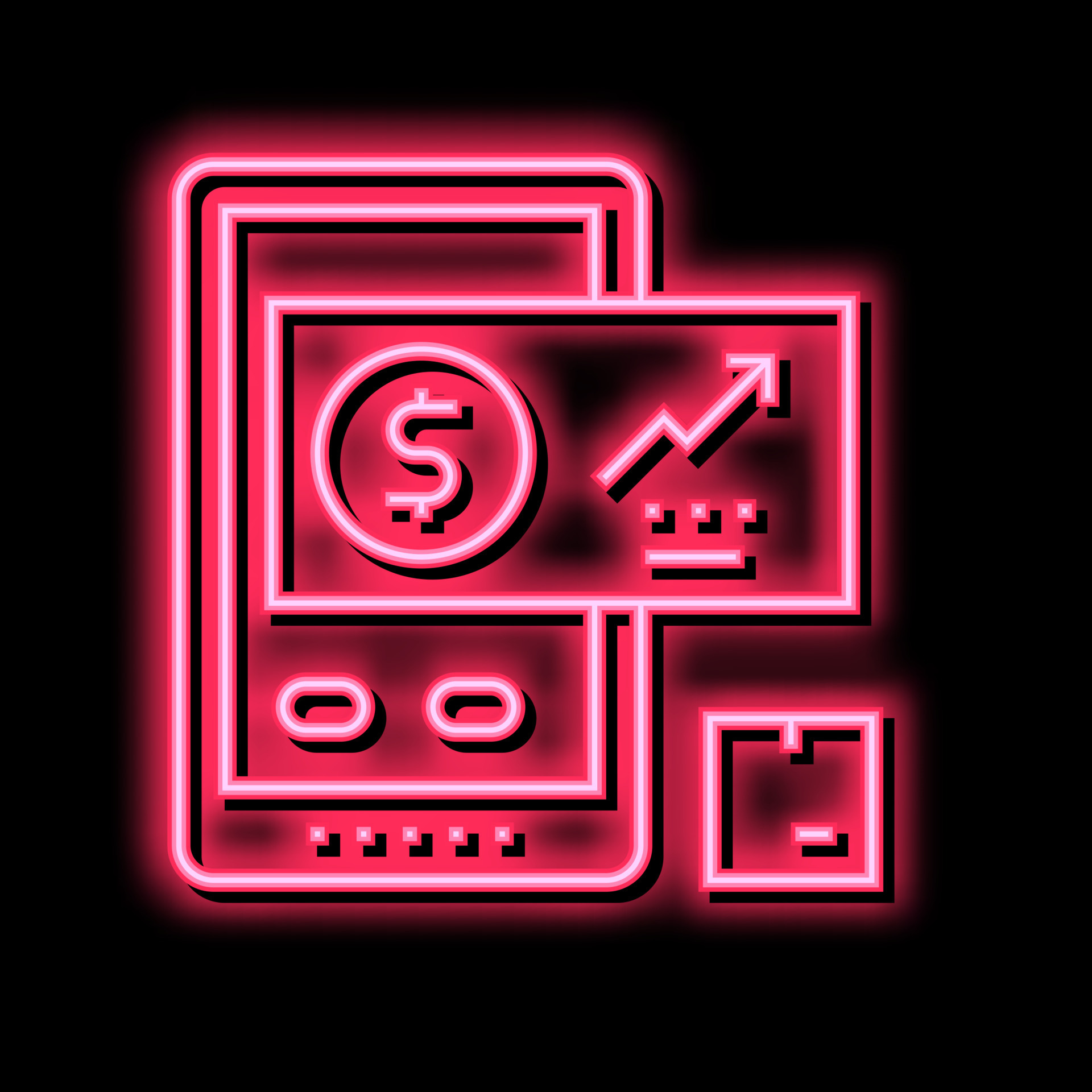 demand forecasting and sales planning neon glow icon illustration ...