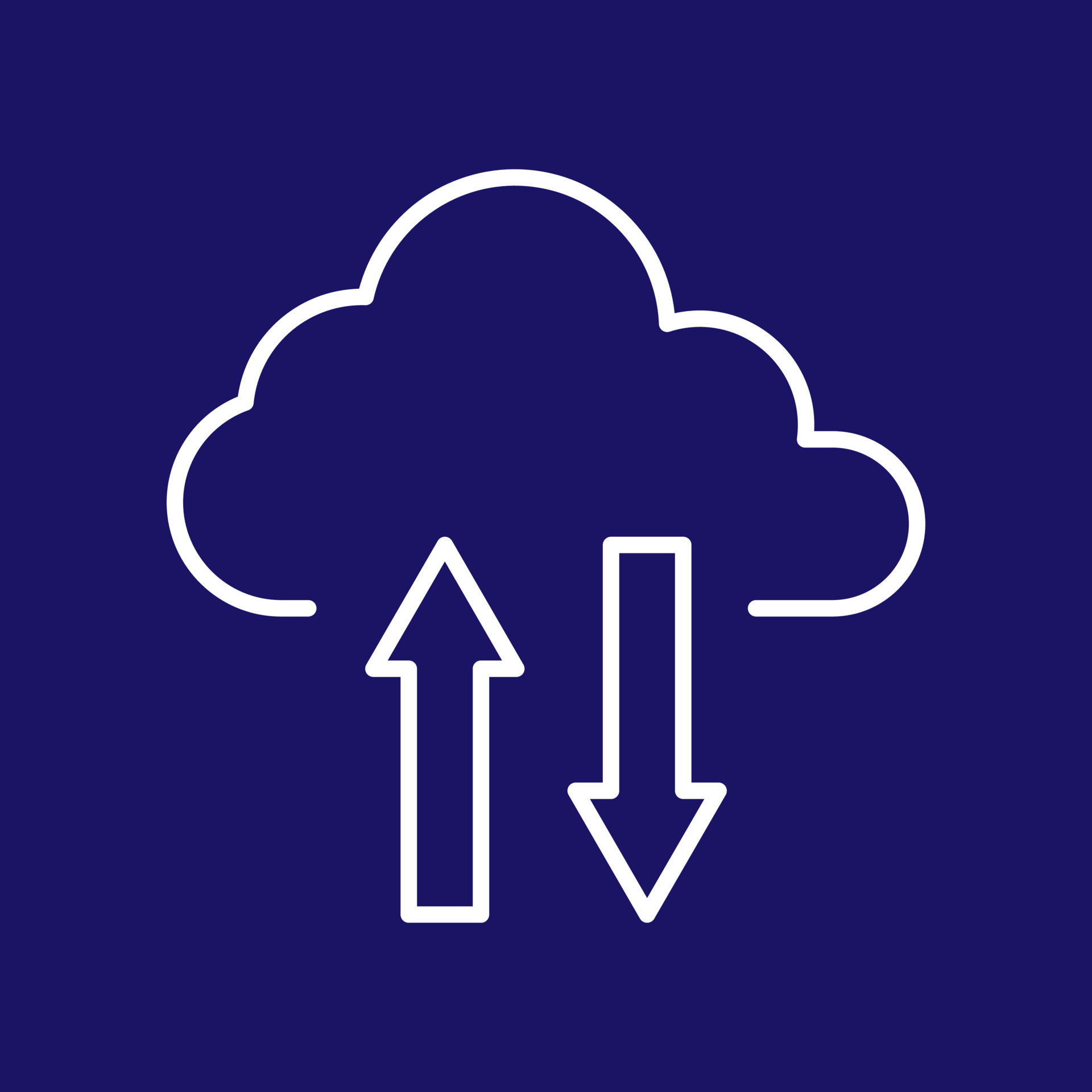 Simple vector data upload and download arrow and cloud, thin line icon ... Simple vector data upload and download arrow and cloud, thin line icon ...