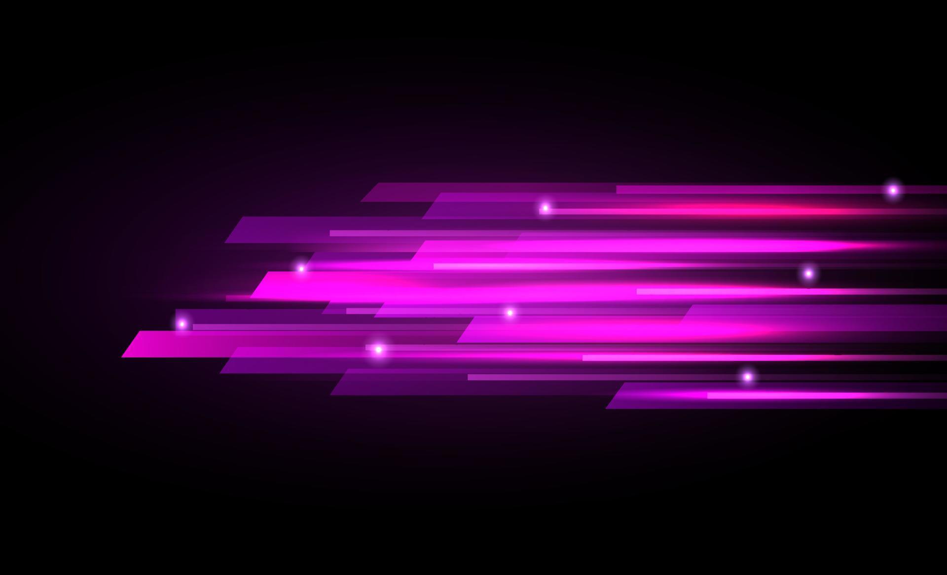 Abstract speed technology. purple light trails with motion effect, long exposure. Modern ...