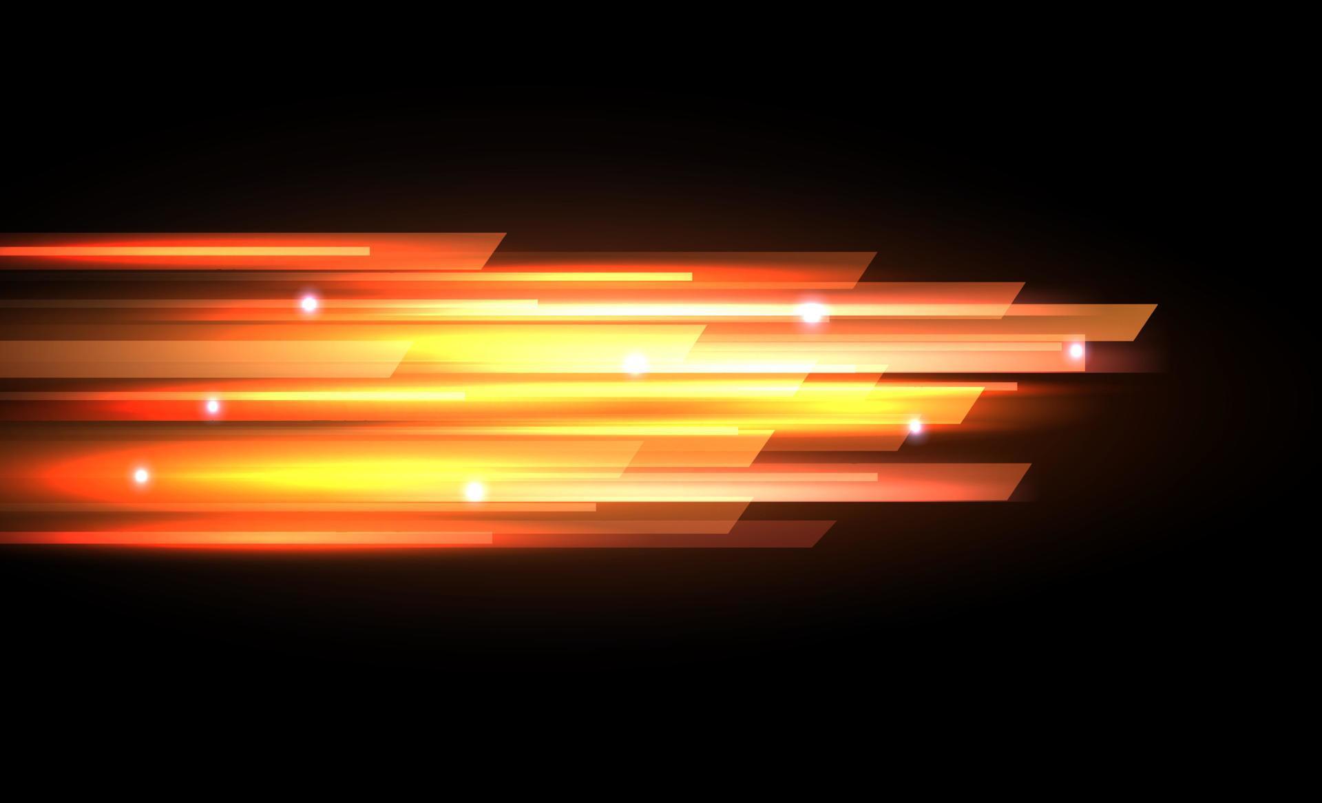 Abstract speed technology. orange light trails with motion effect, long exposure. Modern ...
