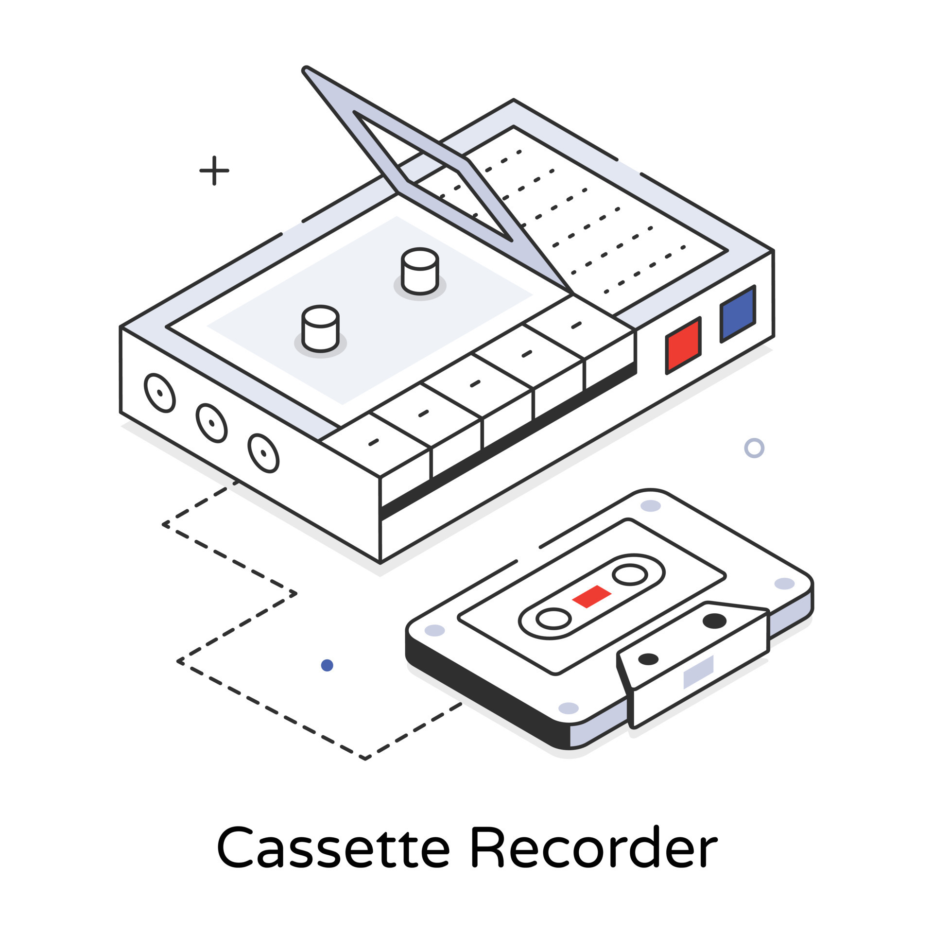 Trendy Cassette Recorder 20613522 Vector Art at Vecteezy