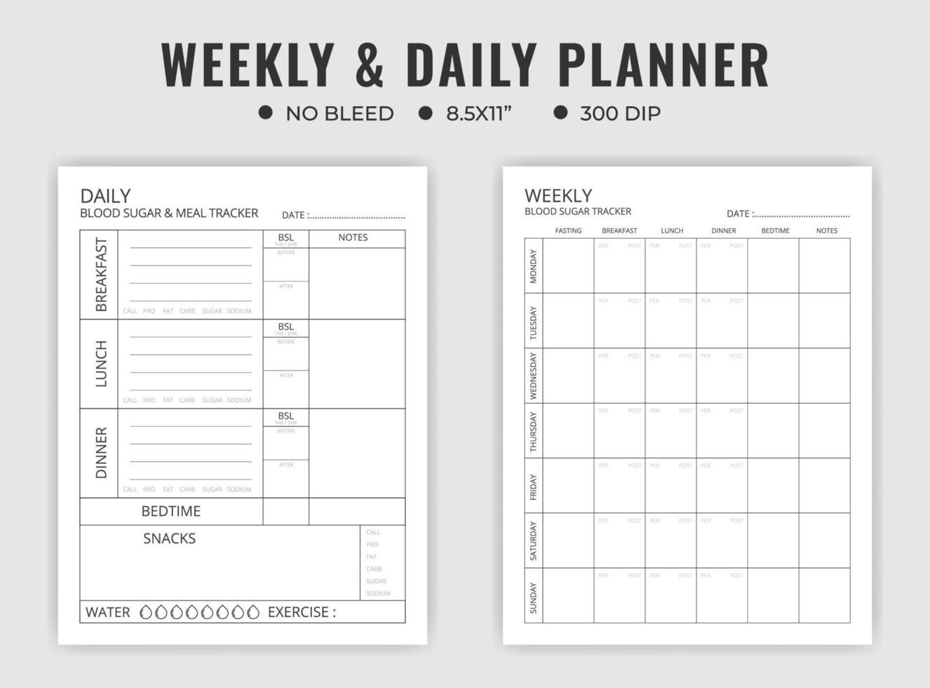 Weekly and daily planner logbook template 20614496 Vector Art at Vecteezy