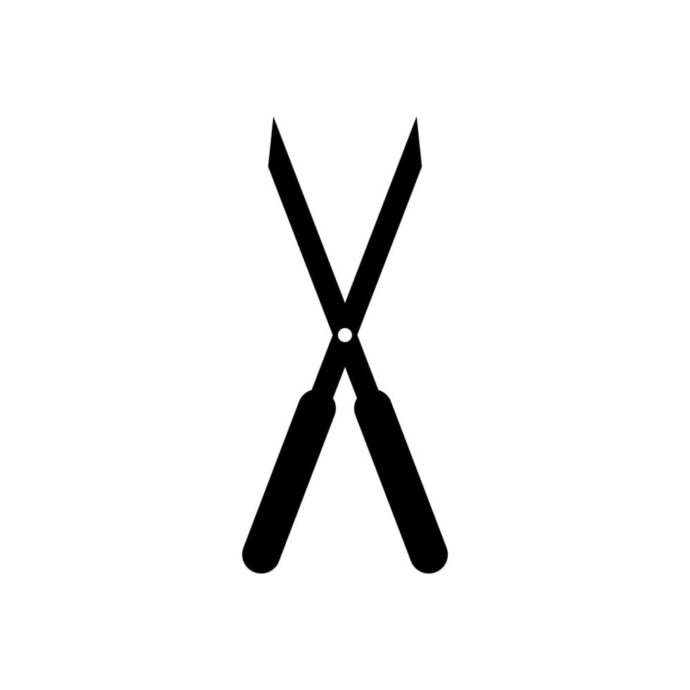 Garden shears silhouette. Sharp tool for pruning branches and garden ...