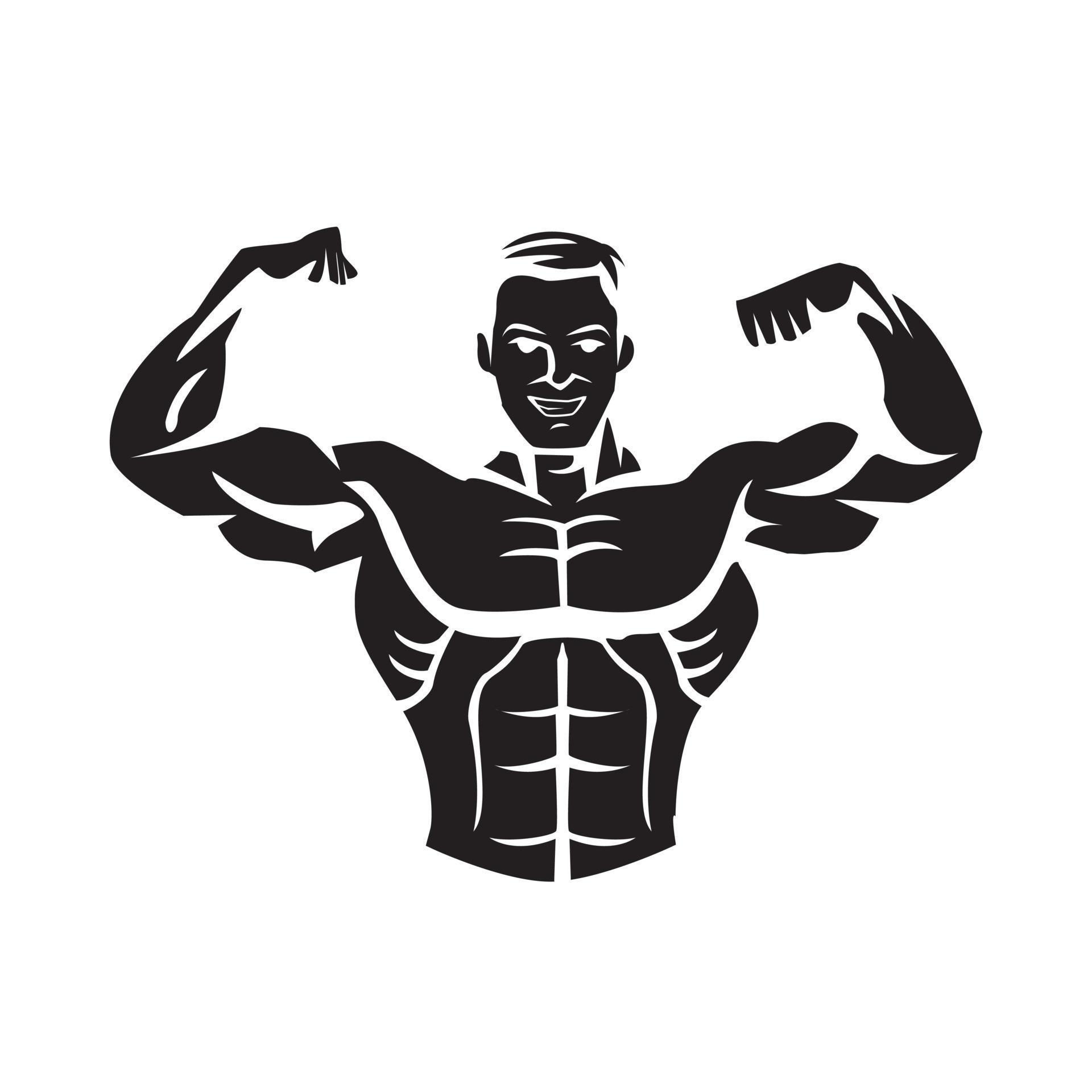 Bodybuilder Black Vector Illustration 20615882 Vector Art at Vecteezy