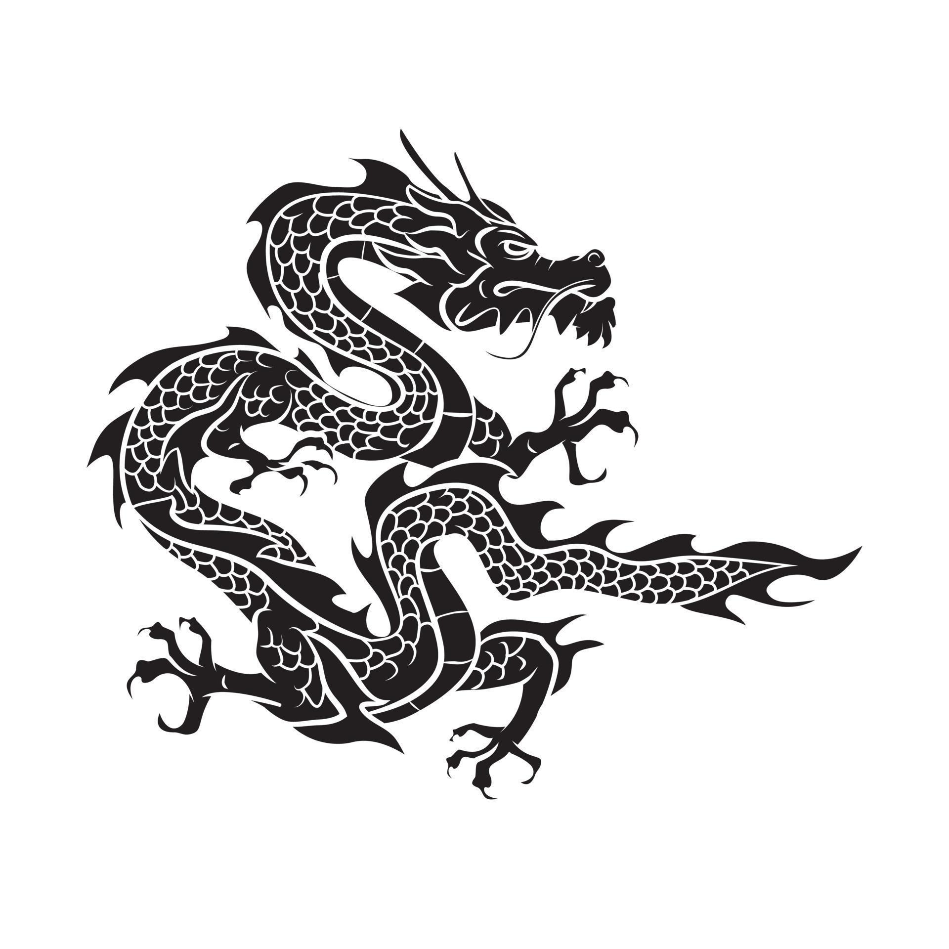 Dragon Black Vector Illustration 20616000 Vector Art at Vecteezy