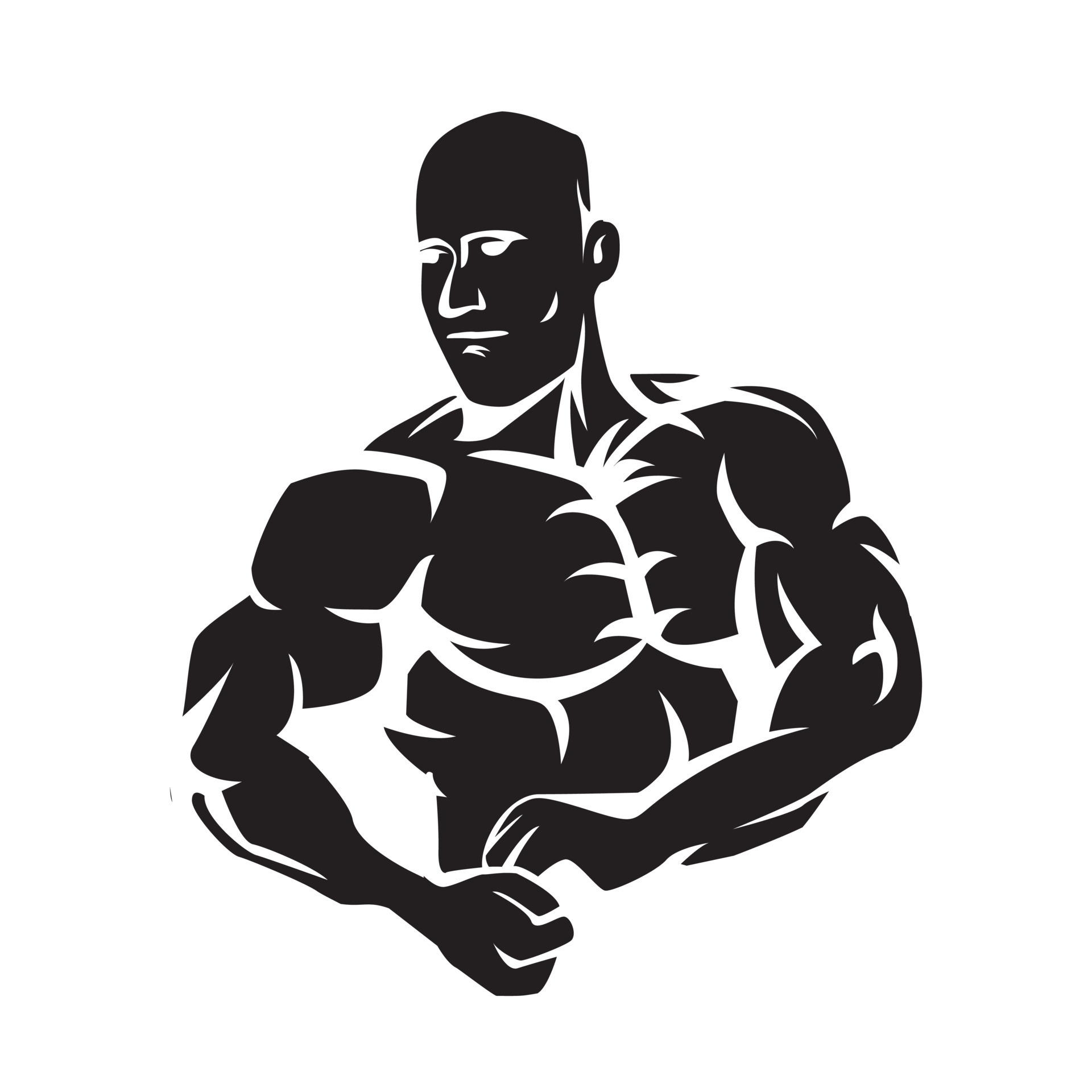 Bodybuilder Black Vector Illustration 20616051 Vector Art at Vecteezy